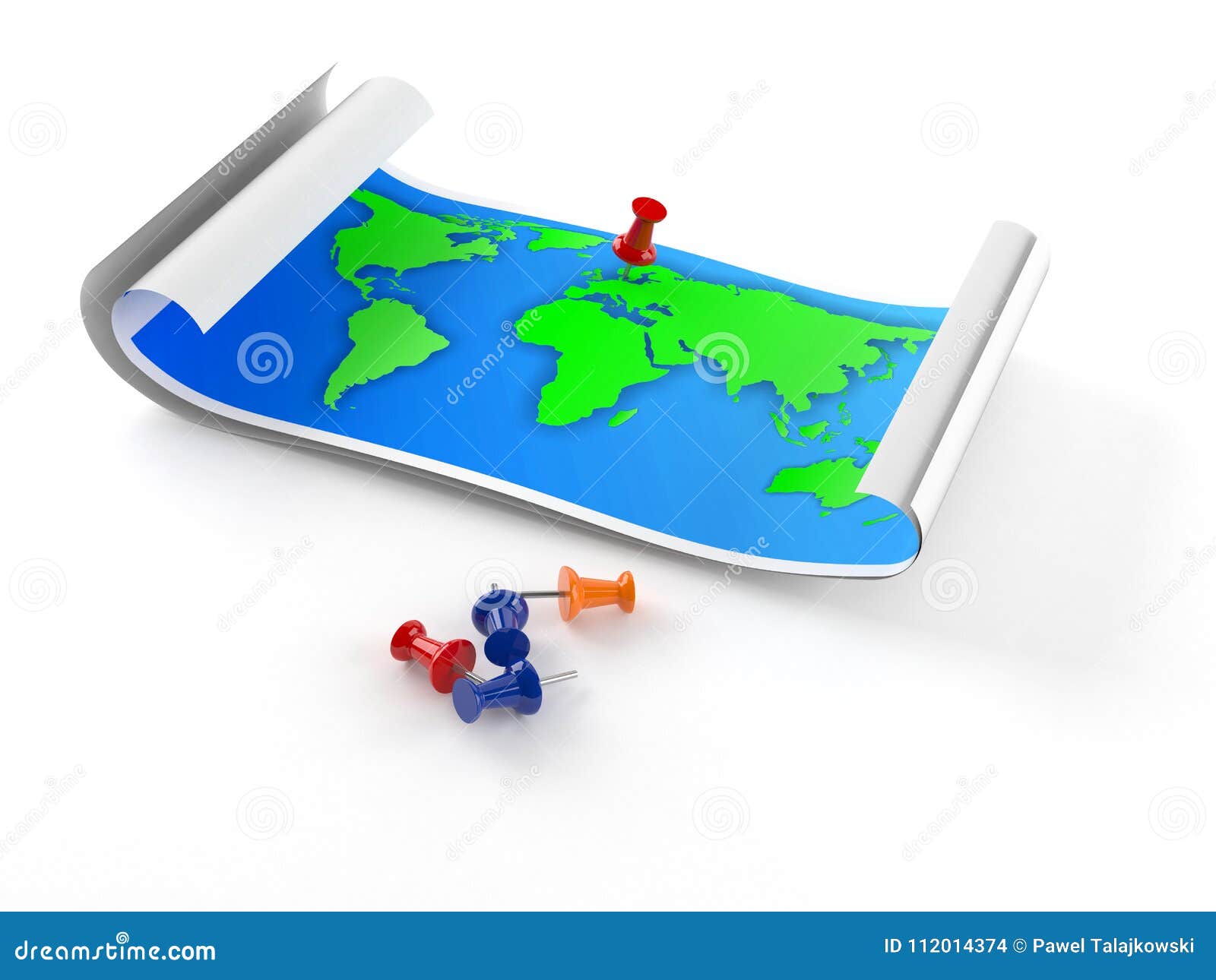 Mapa Del Mundo Con Las Chinchetas Stock de ilustración - Ilustración de ...