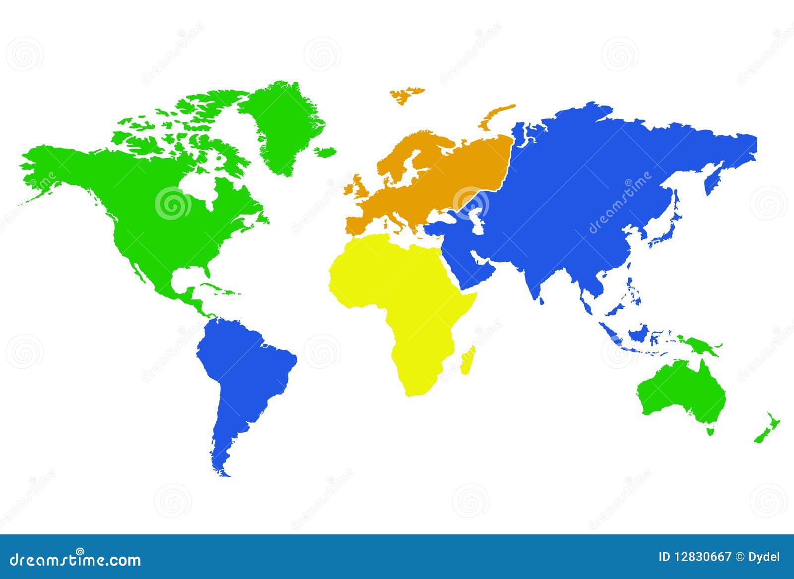 Mapa del mundo continental stock de ilustración. Ilustración de blue ...
