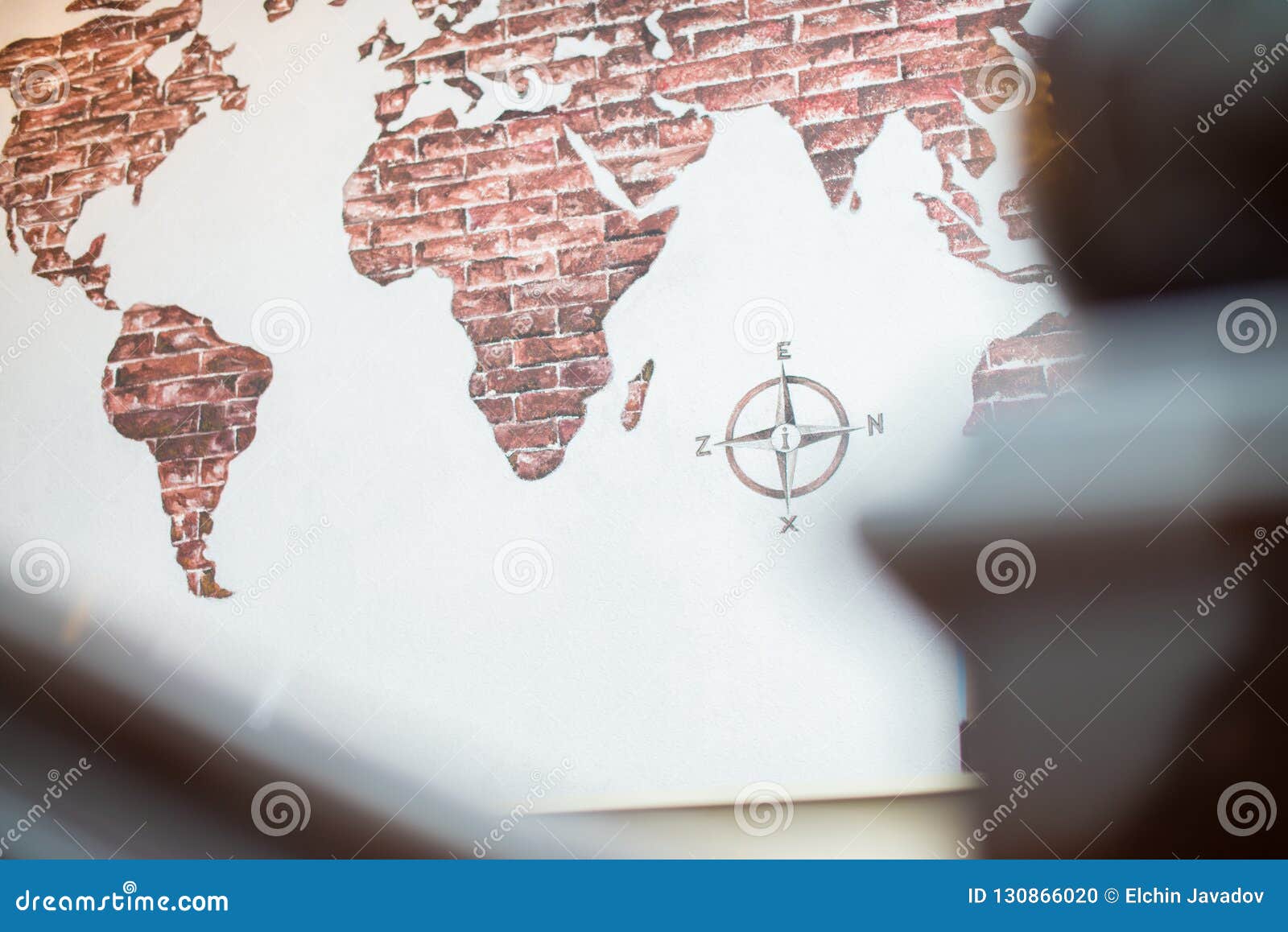 Mapa Del Mundo, Mapa De La Tierra, Mapa Con Compas Foto de archivo ...