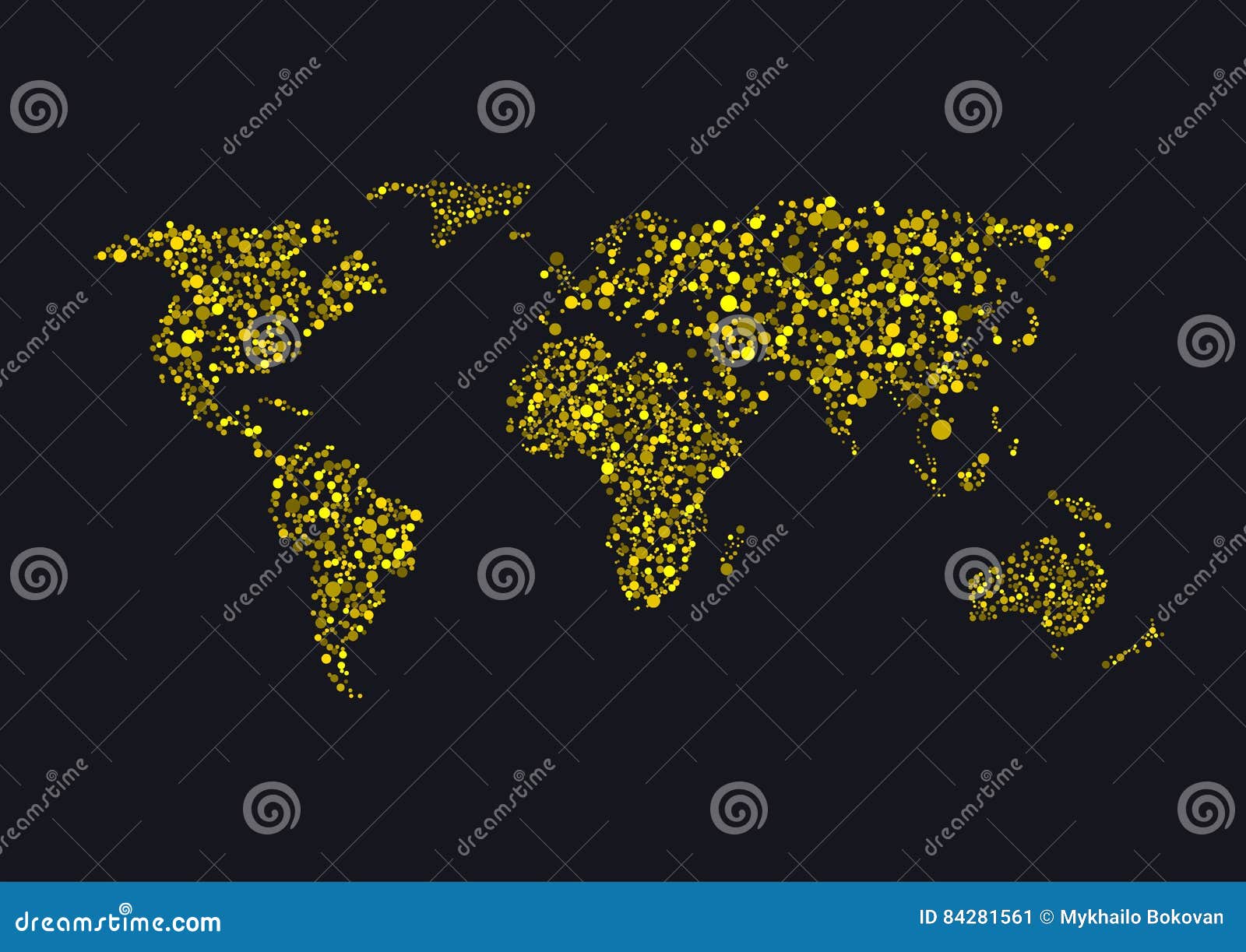 Mapa Del Mundo De Oro De Las Chispas Ilustración del Vector ...