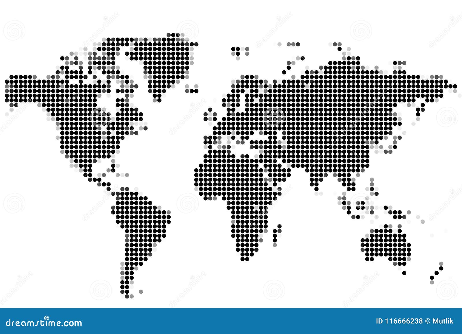 Mapa Del Mundo De Puntos Redondos Ilustración del Vector - Ilustración ...