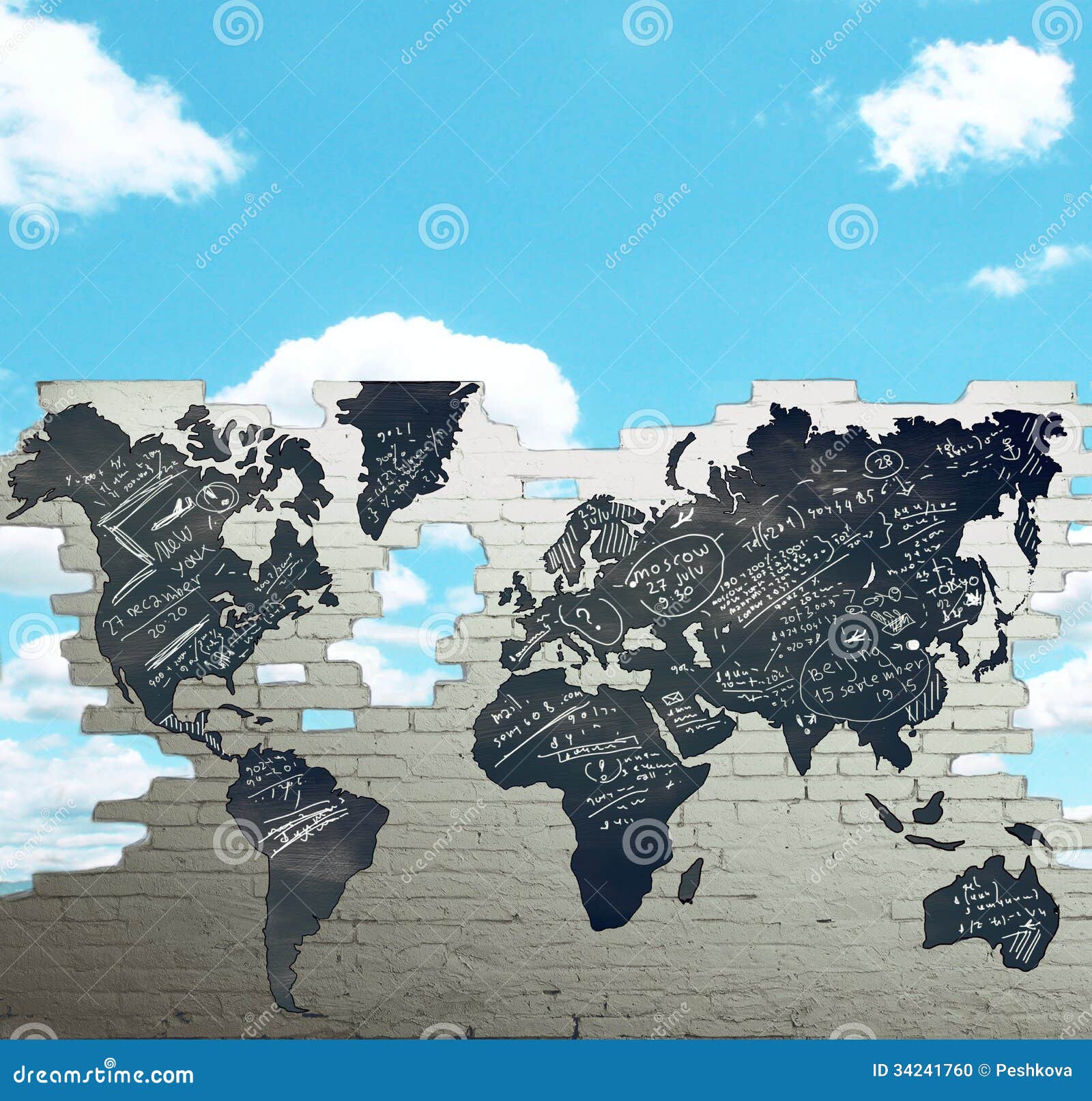 Mapa del mundo del dibujo foto de archivo. Imagen de concepto - 34241760