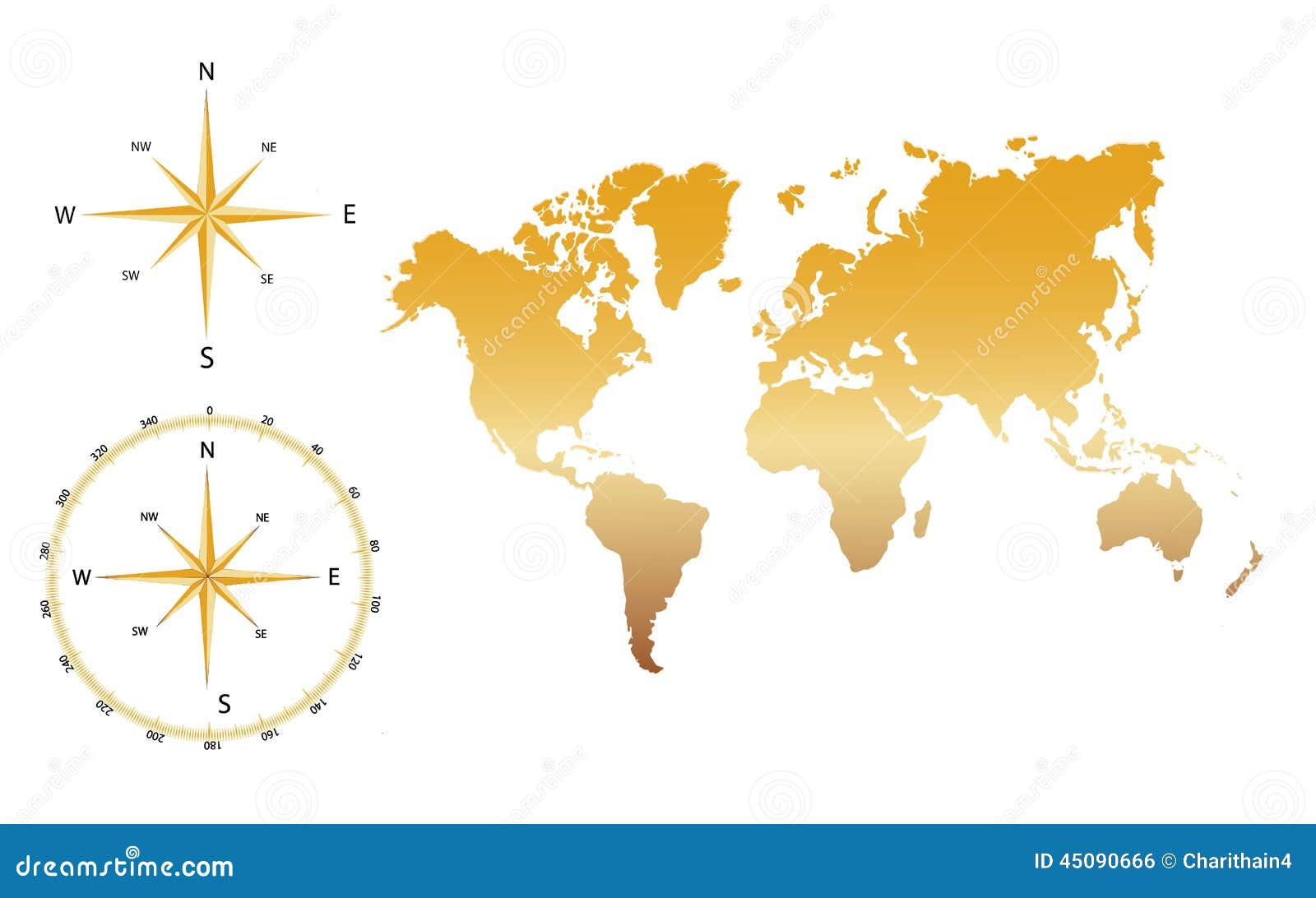 Mapa Del Mundo Del Vector - Oro Stock de ilustración - Ilustración de ...