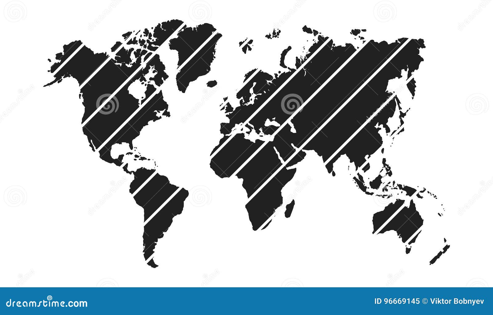 Mapa Del Mundo Diagonal De La Raya Ilustración del Vector - Ilustración ...