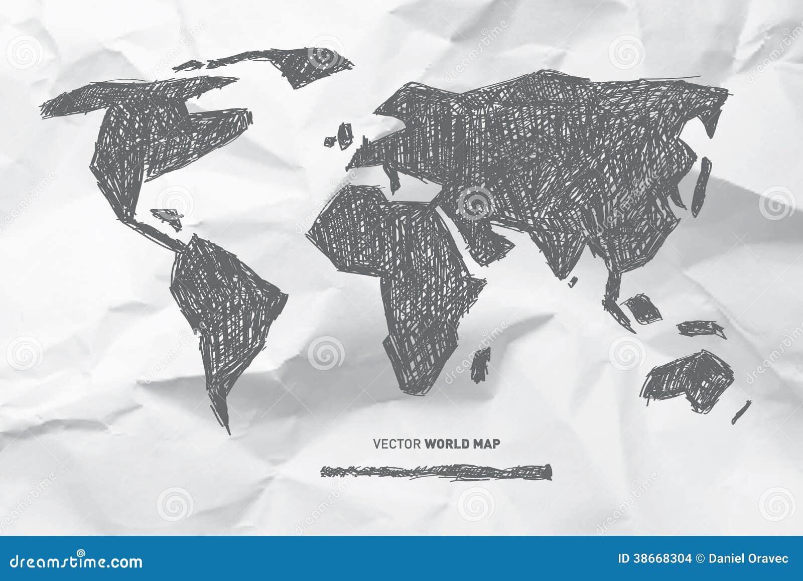 Mapa Del Mundo Dibujado Mano Del Vector Ilustración del Vector ...