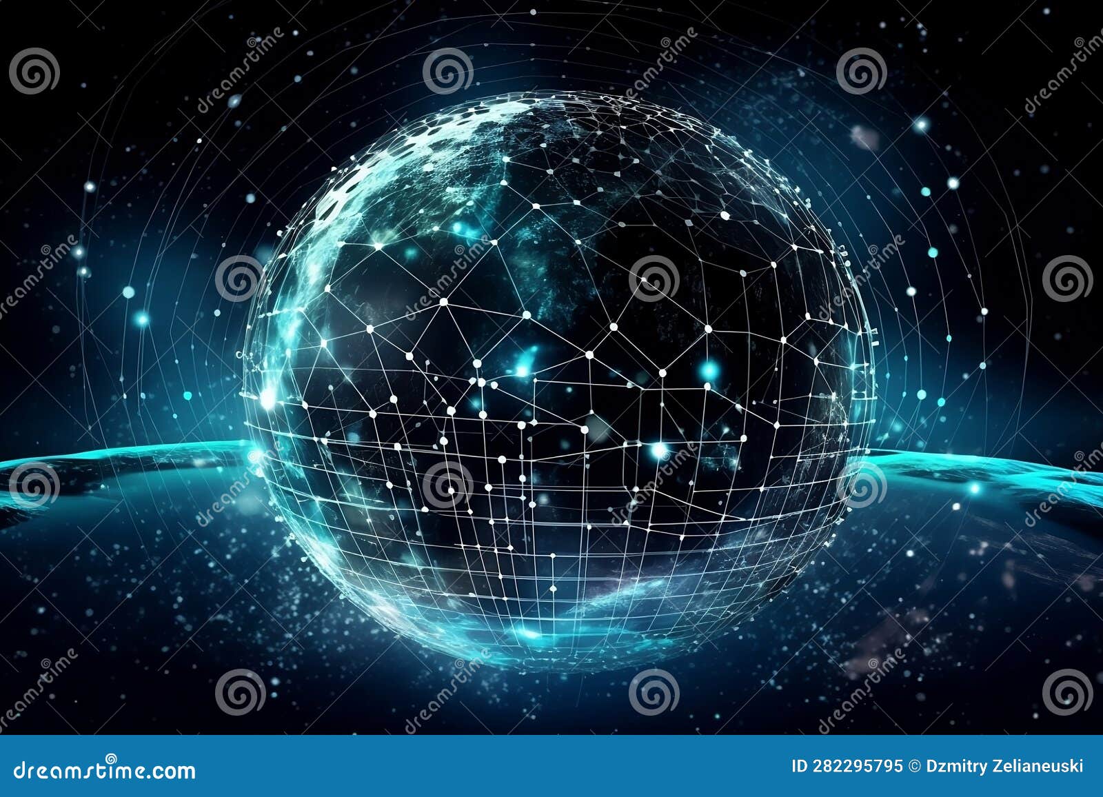 Mapa Del Mundo Digital. Ai Generativo. Stock de ilustración ...