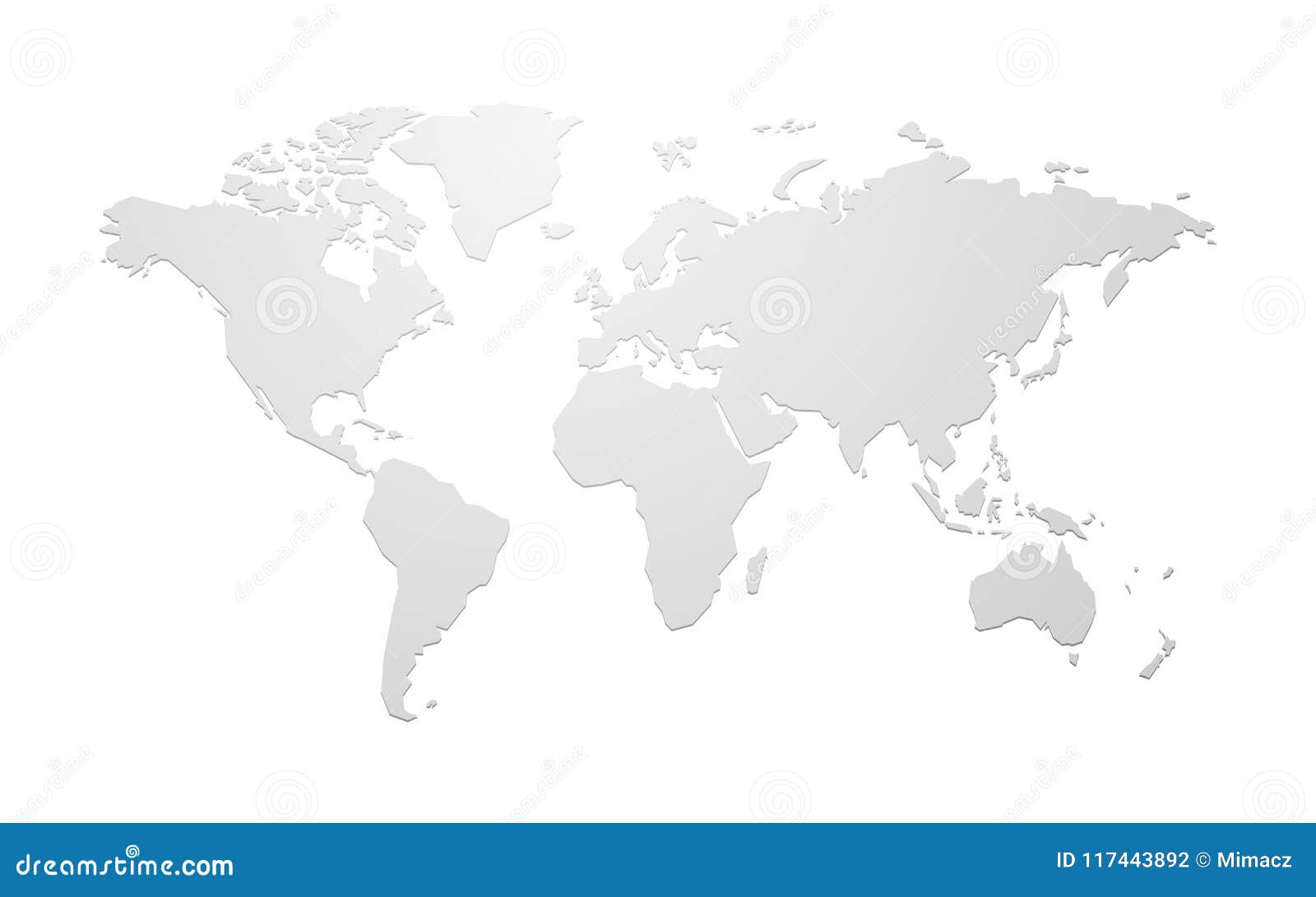 Mapa Del Mundo En Blanco Simple Del Vector Ilustración del Vector ...