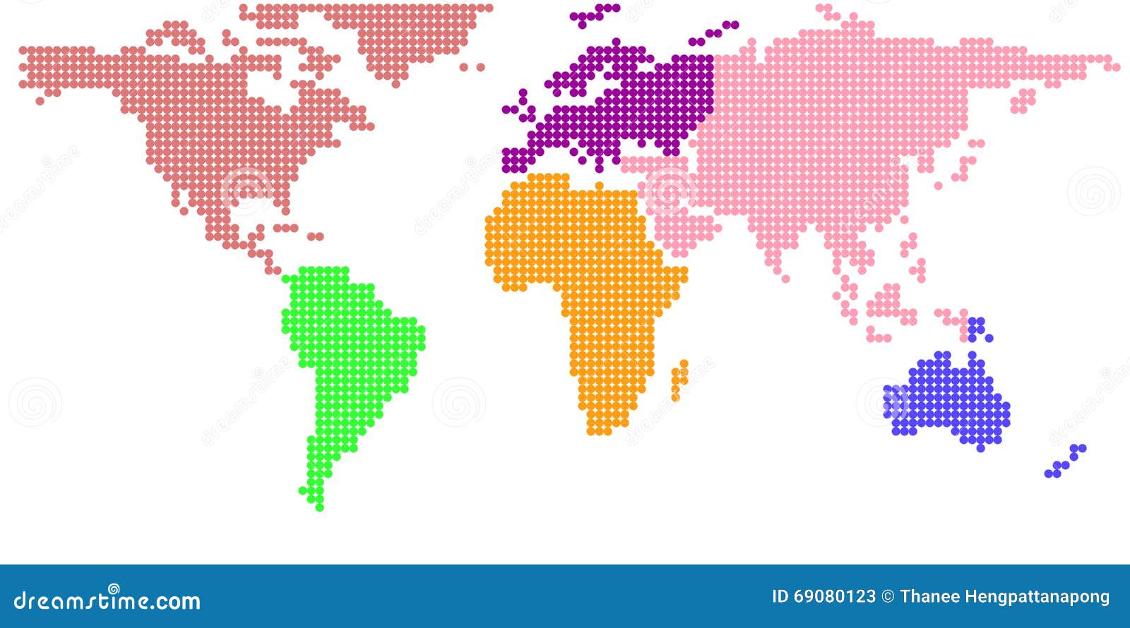 Mapa Del Mundo En Punto Redondo Ilustración del Vector - Ilustración de ...