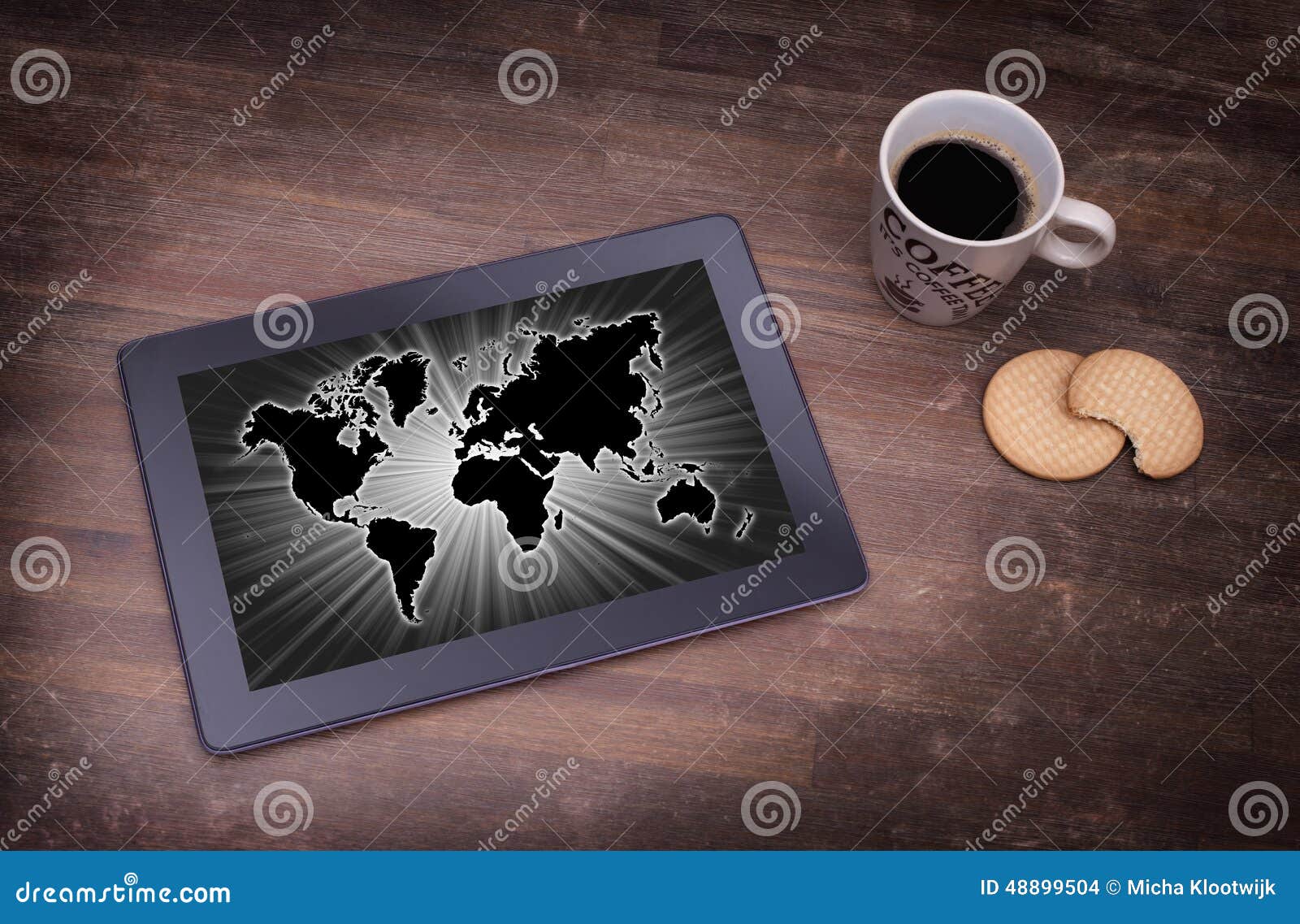 Mapa Del Mundo En Una Tableta Foto de archivo - Imagen de ...