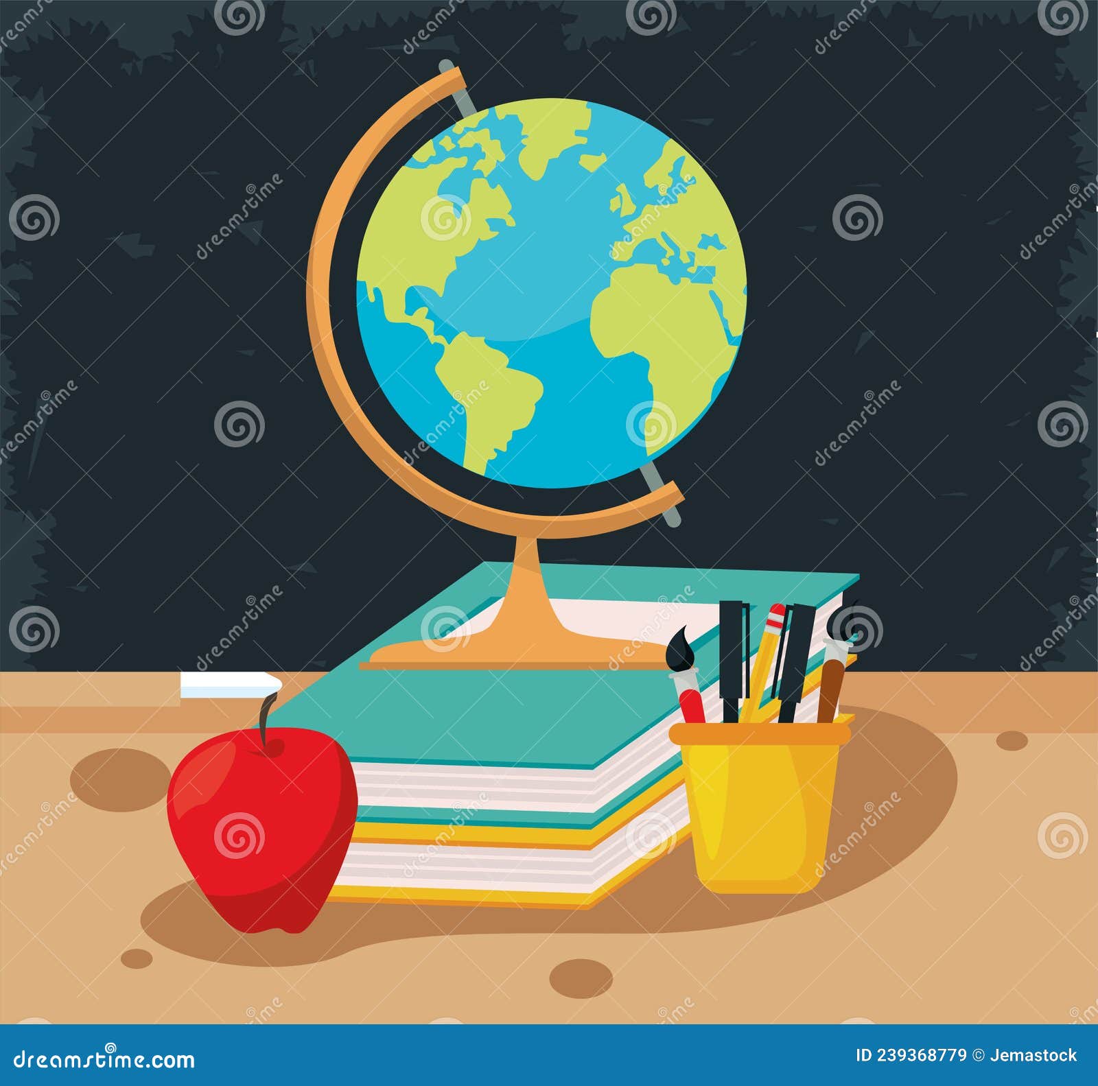 Mapa del mundo escolar ilustración del vector. Ilustración de equipo ...