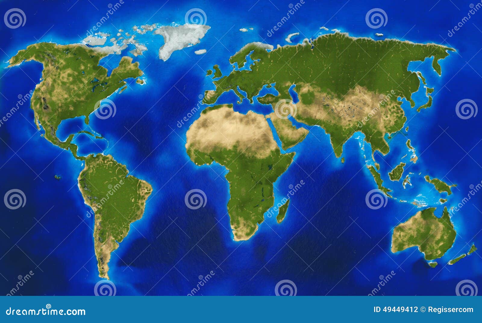 Mapa del mundo físico stock de ilustración. Ilustración de naturalice ...