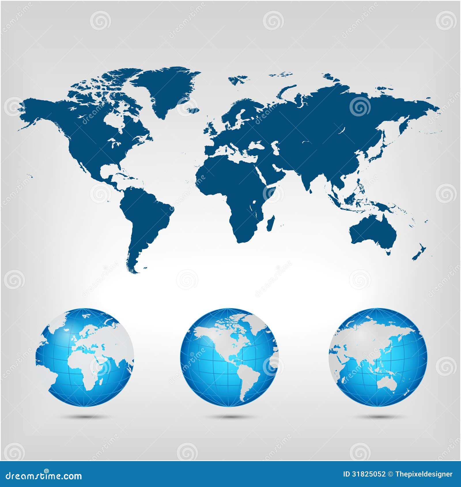 Mapa del mundo. Globo. ilustración del vector. Ilustración de bola ...