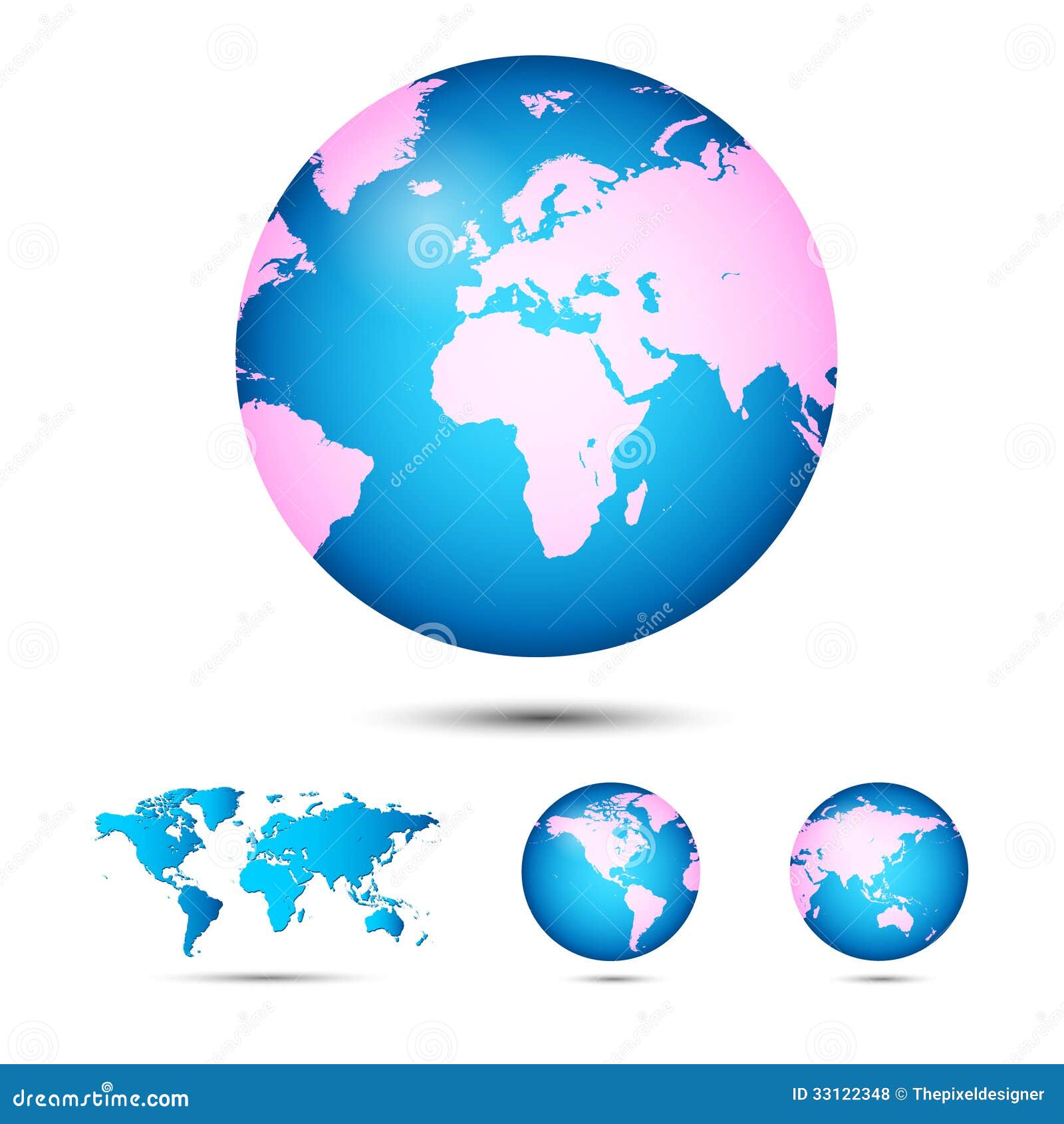 Mapa del mundo. Globo. ilustración del vector. Ilustración de muestra ...