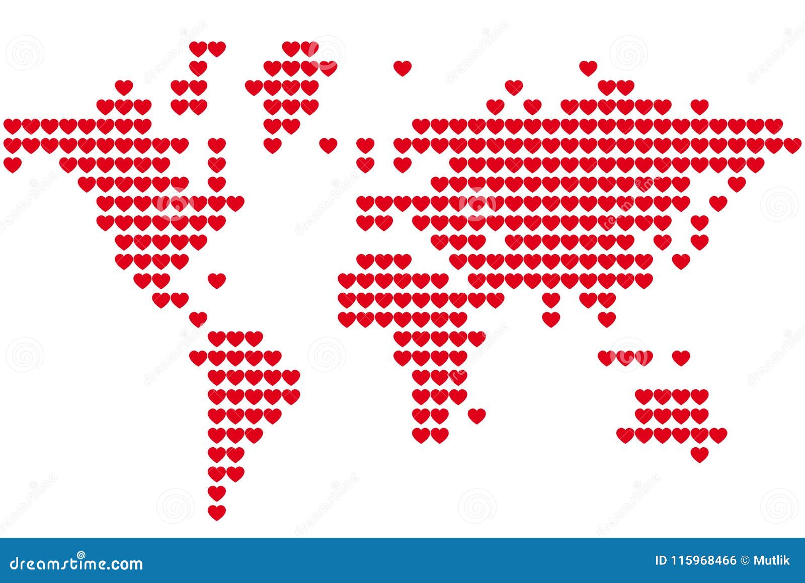 Mapa Del Mundo Hecho De Corazones Ilustración del Vector - Ilustración ...