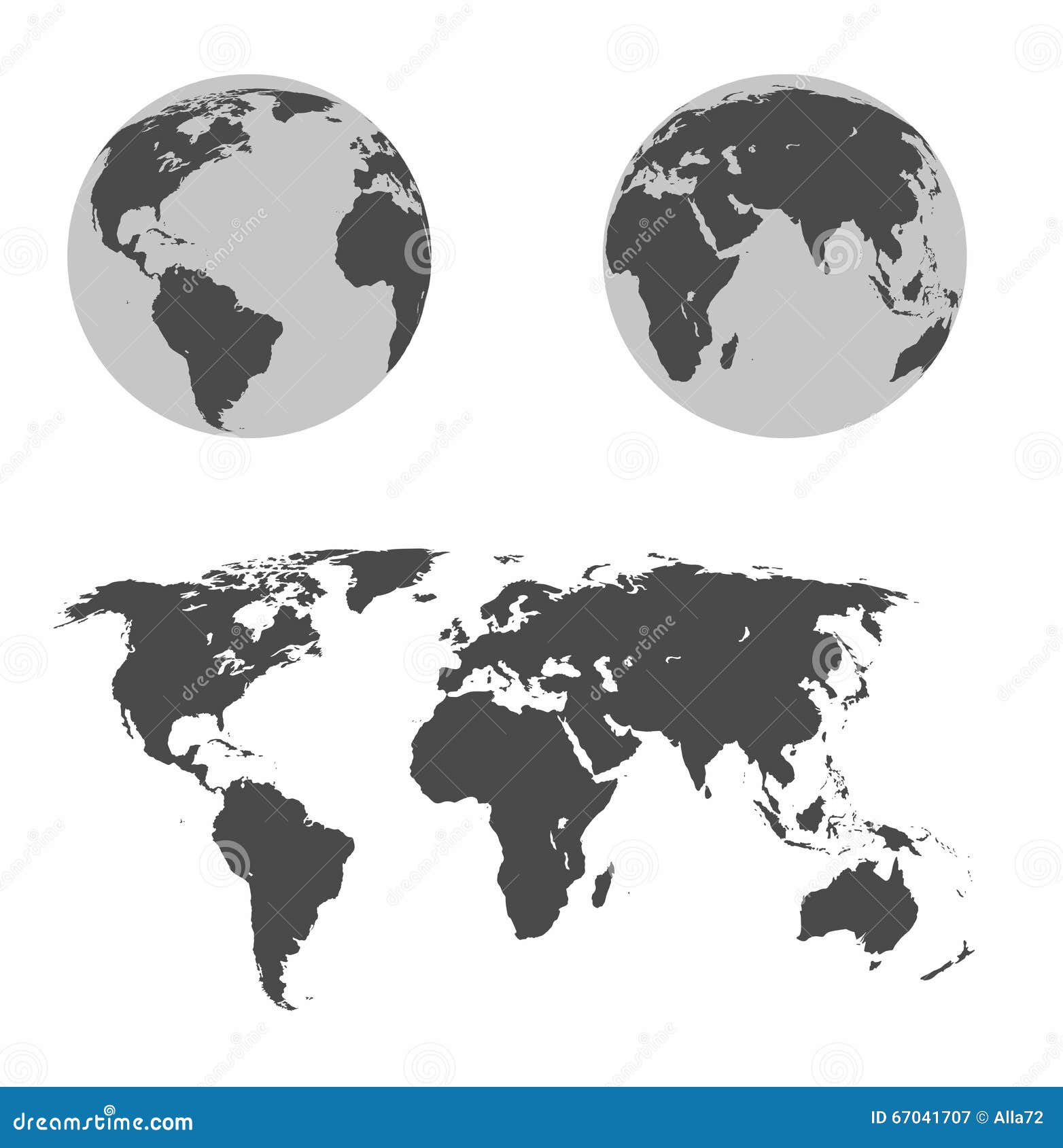 Mapa Del Mundo, Los Dos Hemisferios Ilustración del Vector ...