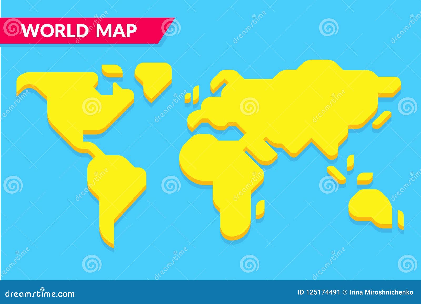 Mapa Del Mundo Simple Del Estilo De La Historieta Ilustración del ...