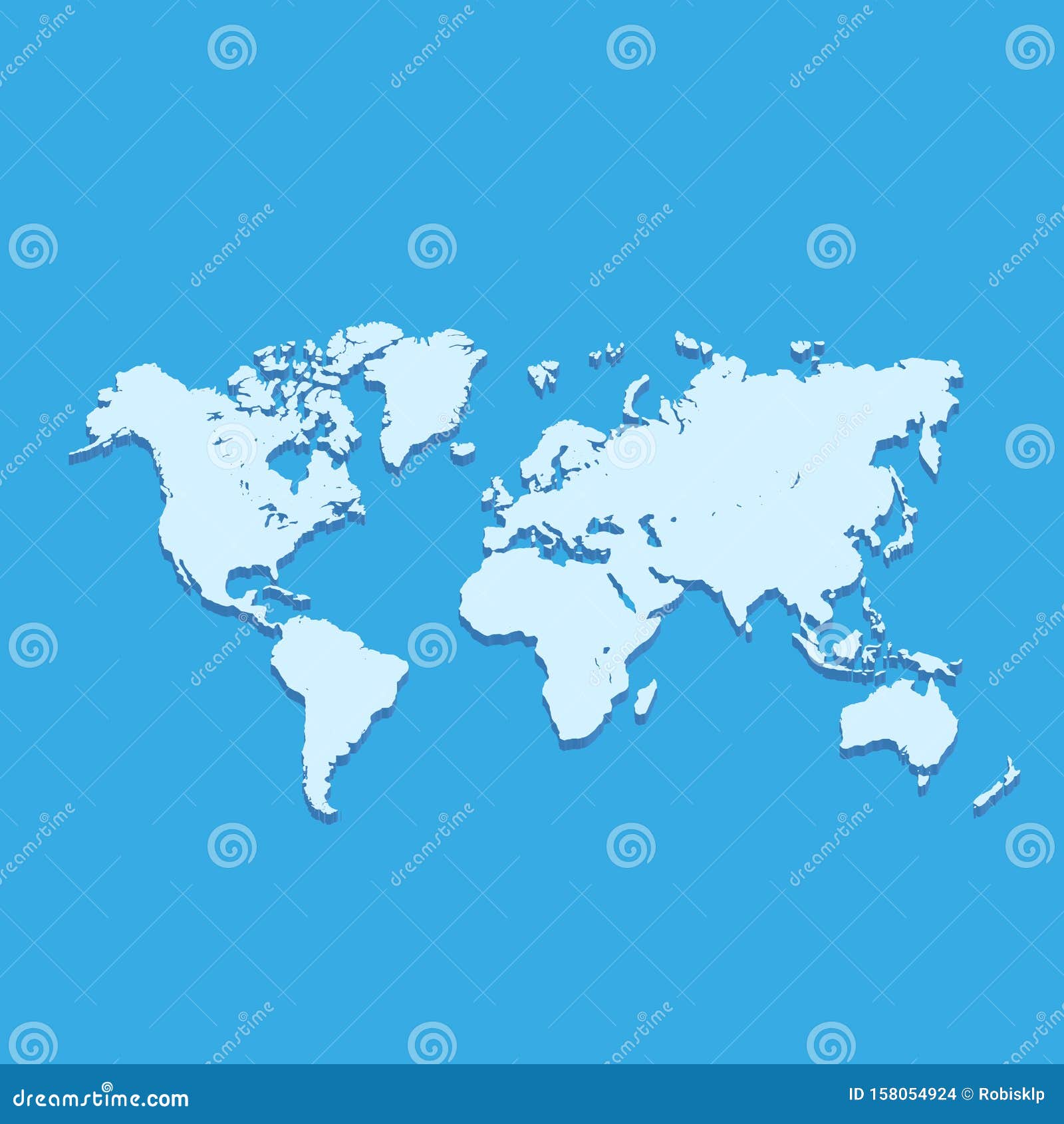 Mapa Del Mundo Del Vector 3d Ilustración del Vector - Ilustración de ...