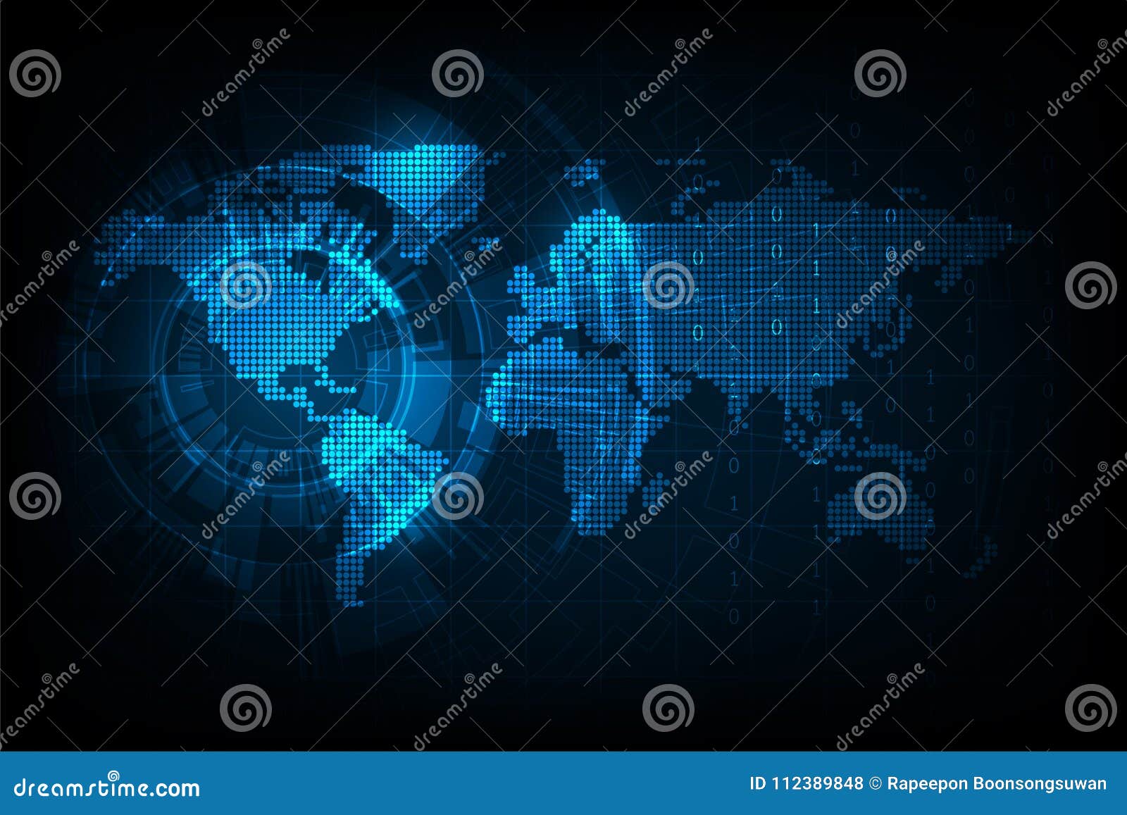 Mapa Del Mundo Del Vector En Formato Digital Ilustración del Vector ...
