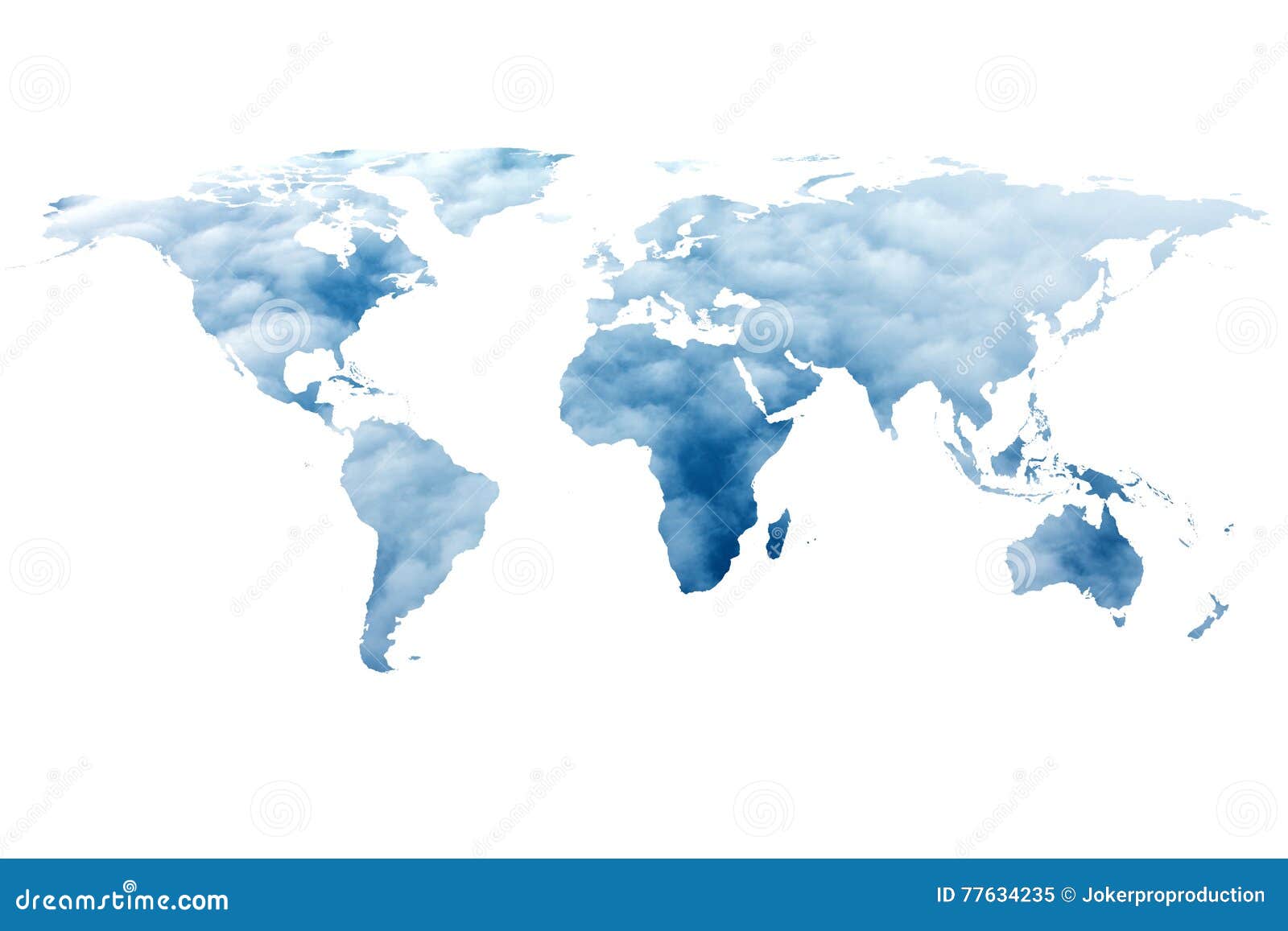 Mapa del mundo y nubes imagen de archivo. Imagen de blanco - 77634235