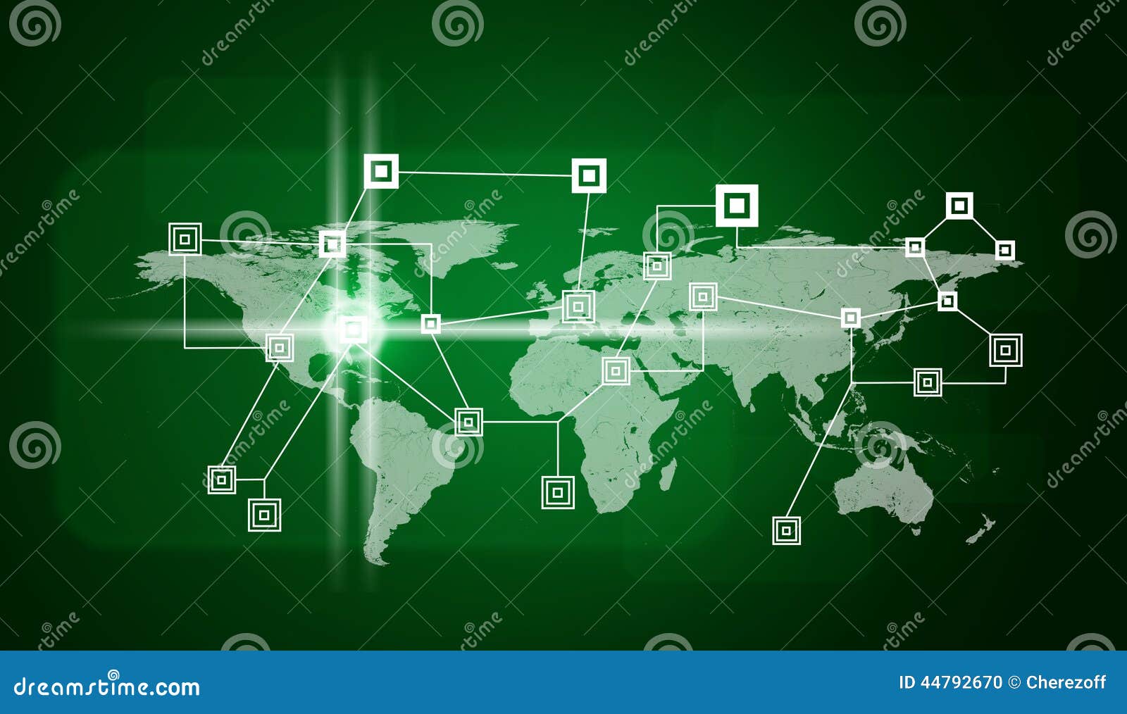 Mapa del mundo y red foto de archivo. Imagen de nodo - 44792670