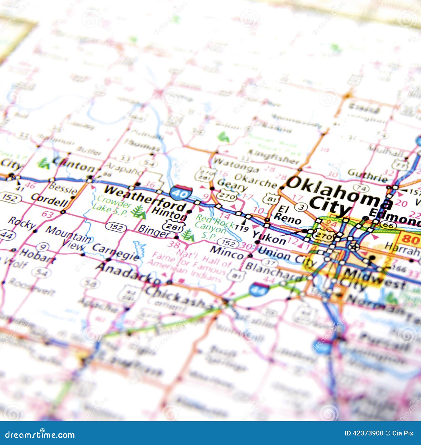 Mapa del Oklahoma City foto de archivo. Imagen de estados - 42373900