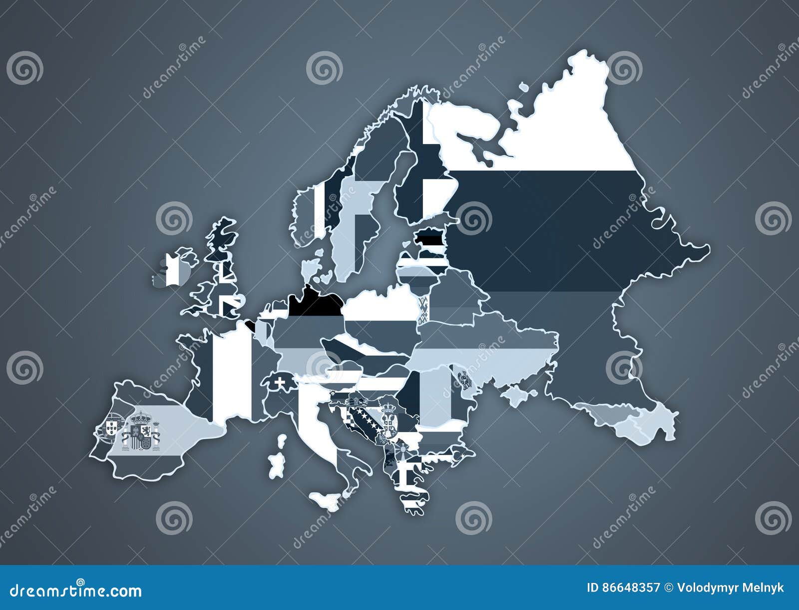 Mapa Del País Del Color De Europa Stock de ilustración - Ilustración de ...