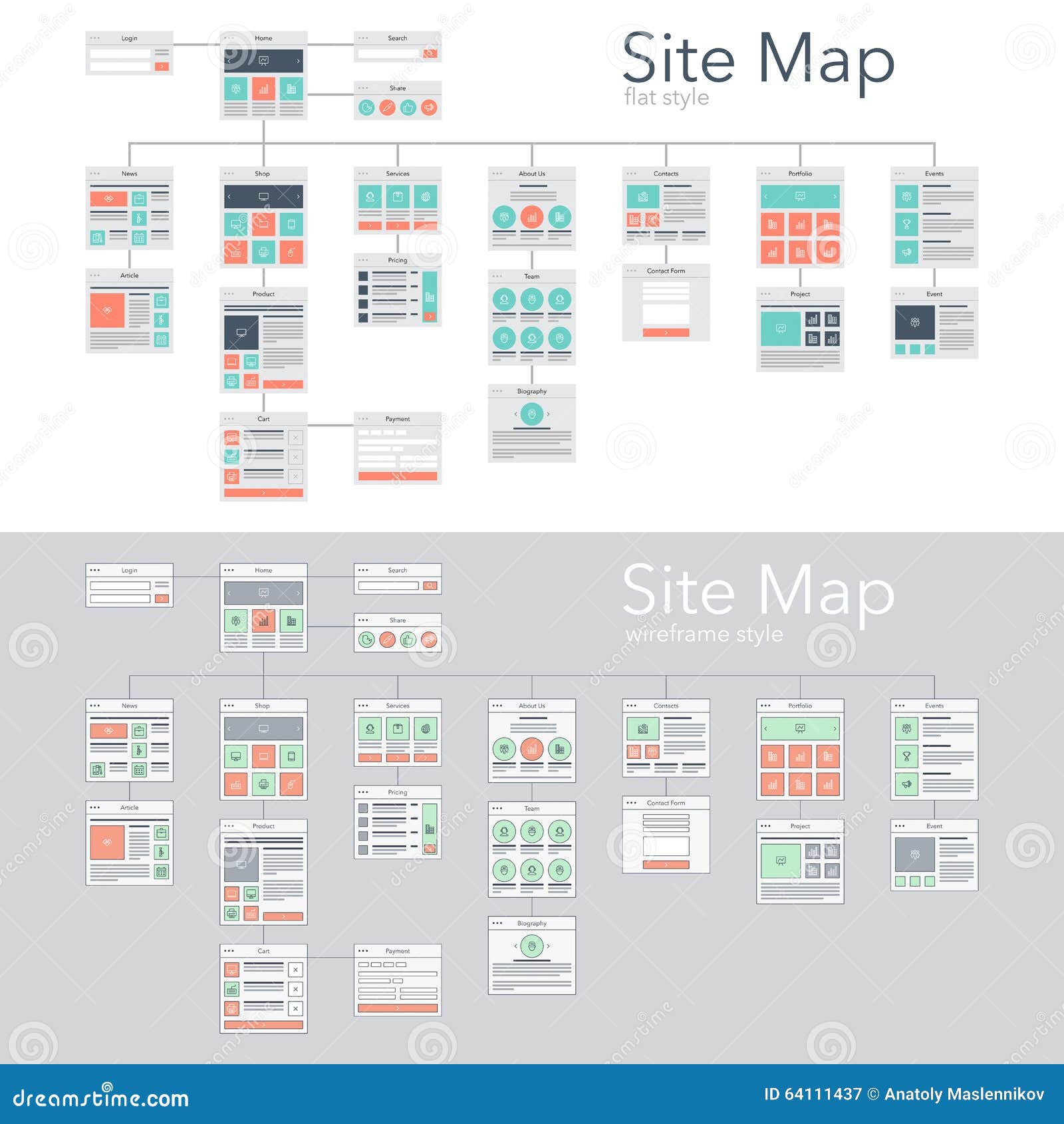 Mapa del sitio ilustración del vector. Ilustración de sitio - 64111437