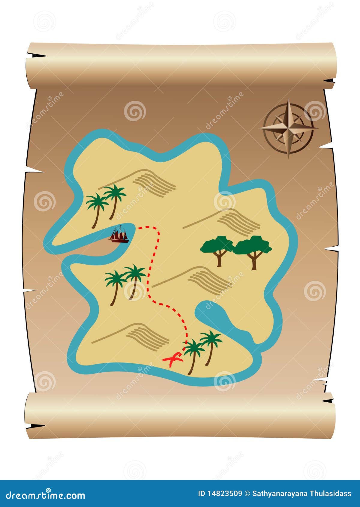 Mapa del tesoro ilustración del vector. Ilustración de search - 14823509