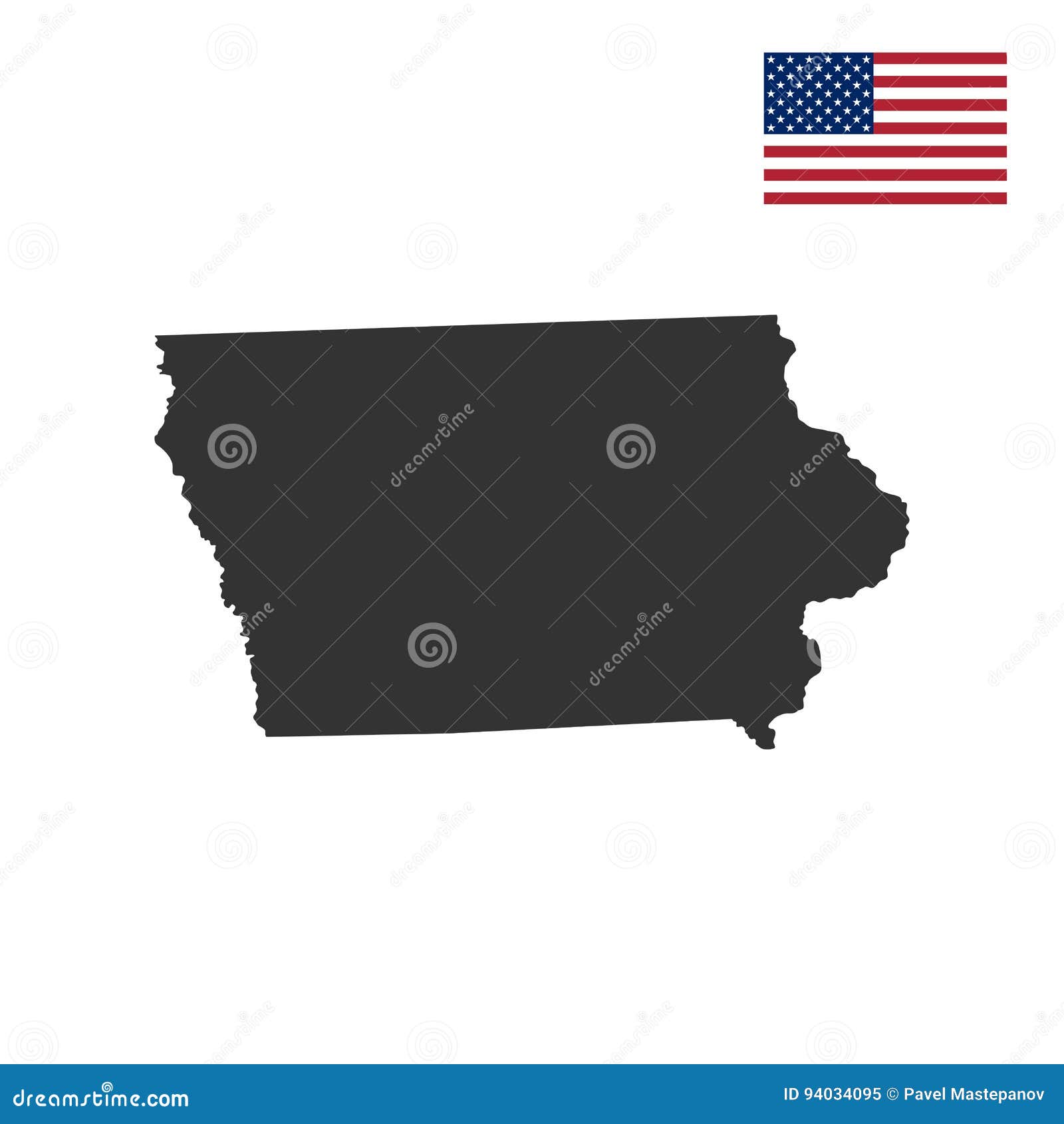 Mapa Del U S Estado De Iowa Ilustración del Vector - Ilustración de ...