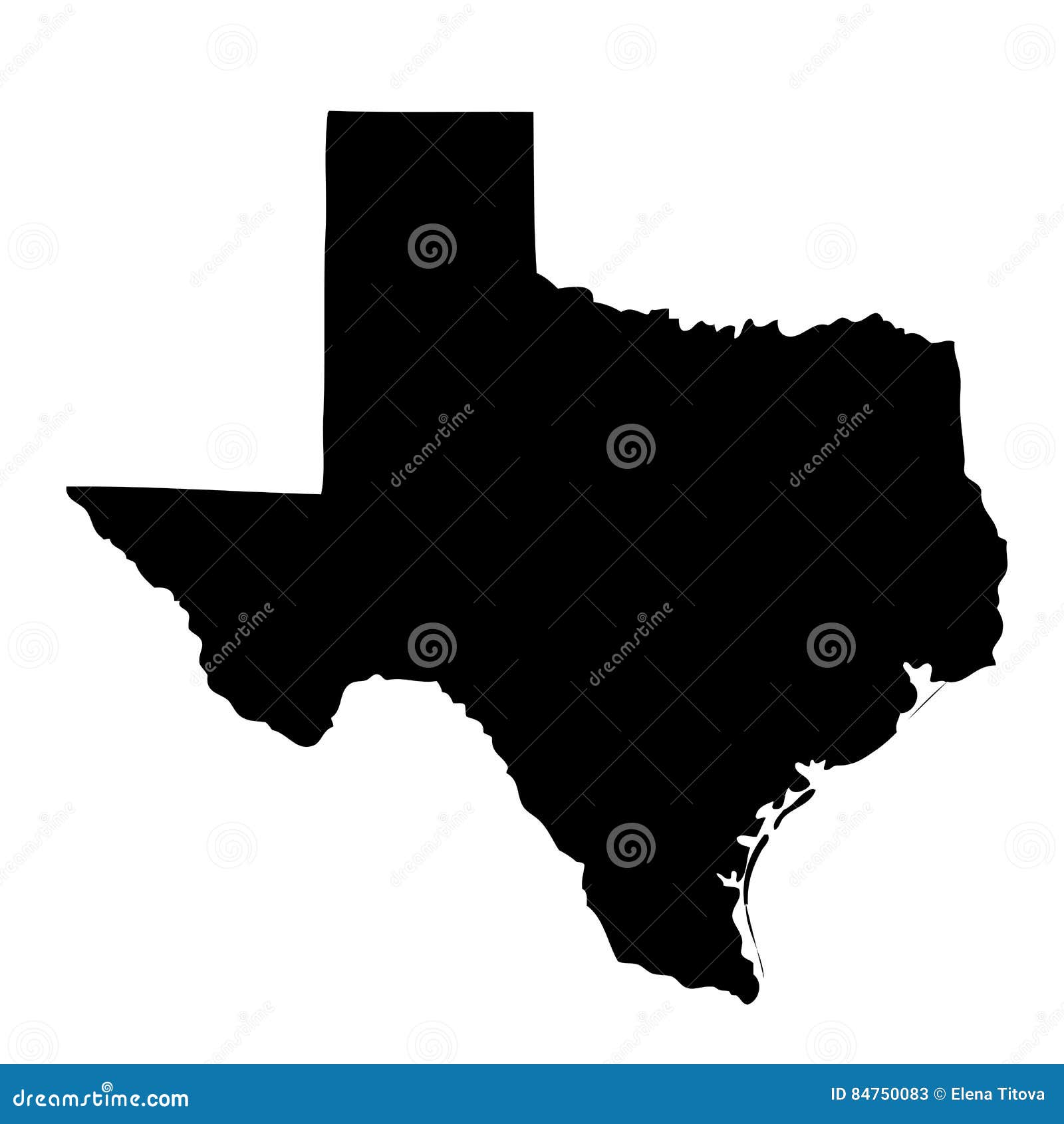 Mapa del U S estado Tejas ilustración del vector. Ilustración de negro ...