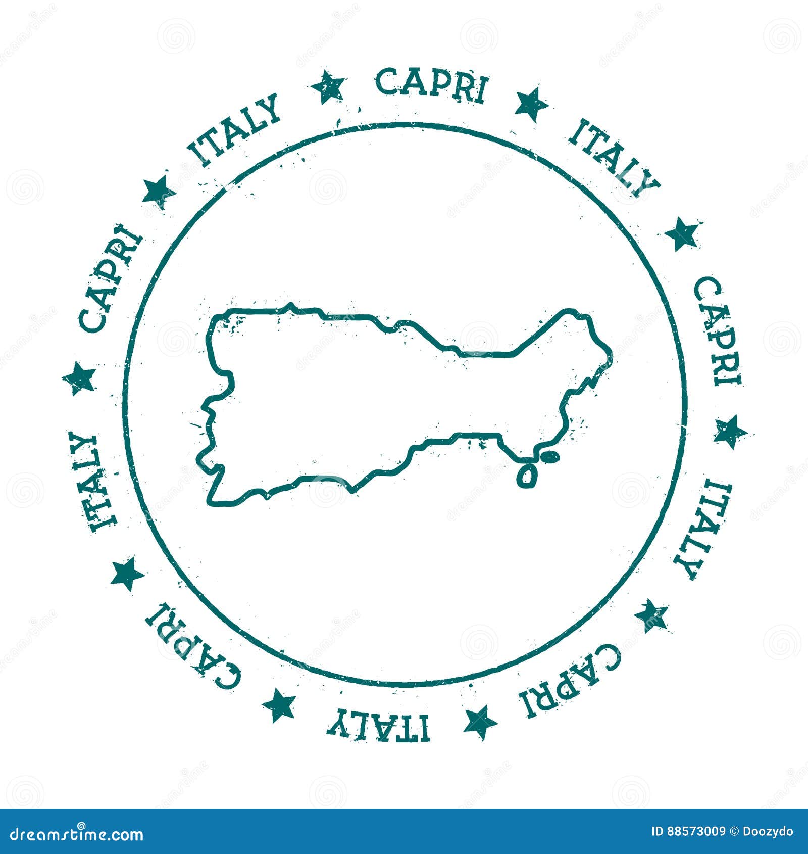 Mapa del vector de Capri ilustración del vector. Ilustración de redondo ...