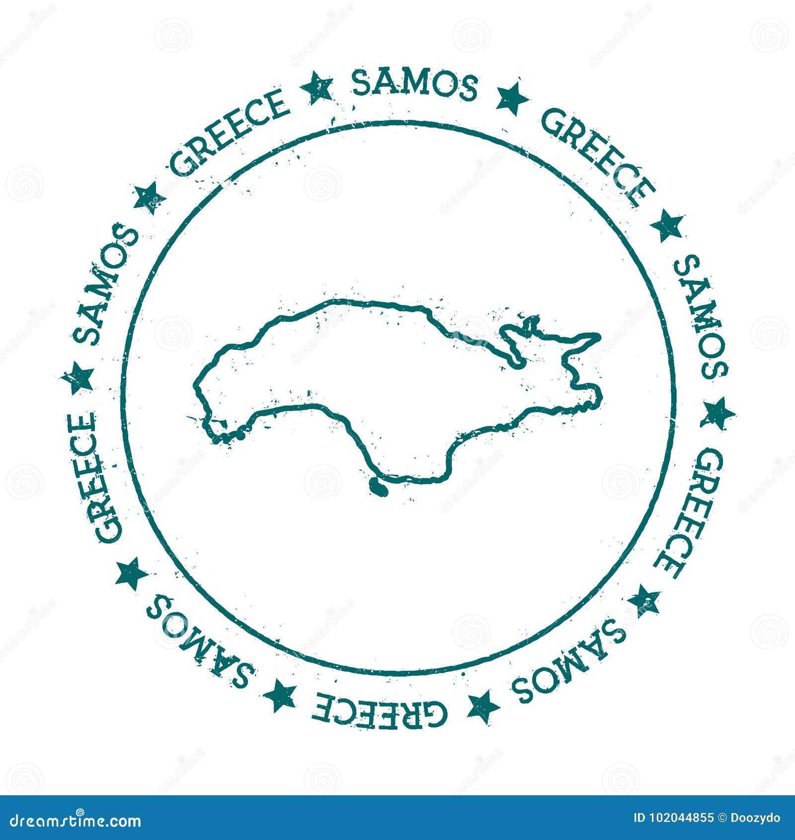 Mapa del vector de Samos ilustración del vector. Ilustración de sello ...
