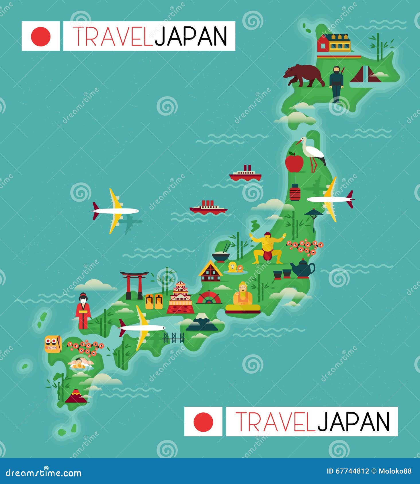 Mapa Del Viaje De Japón Stock Images - 61 Photos