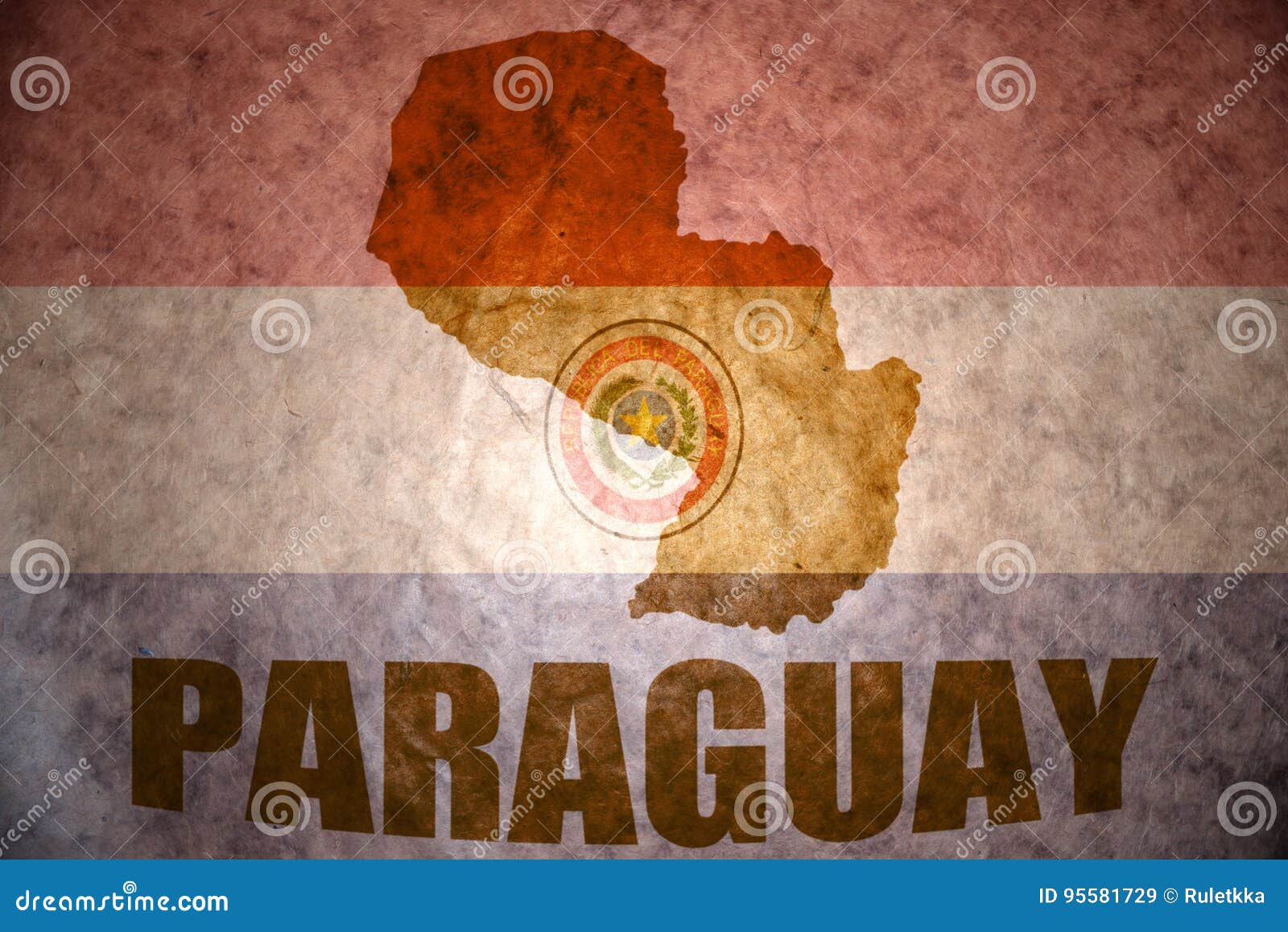 Mapa Del Vintage De Paraguay Imagen de archivo - Imagen de antigüedad ...