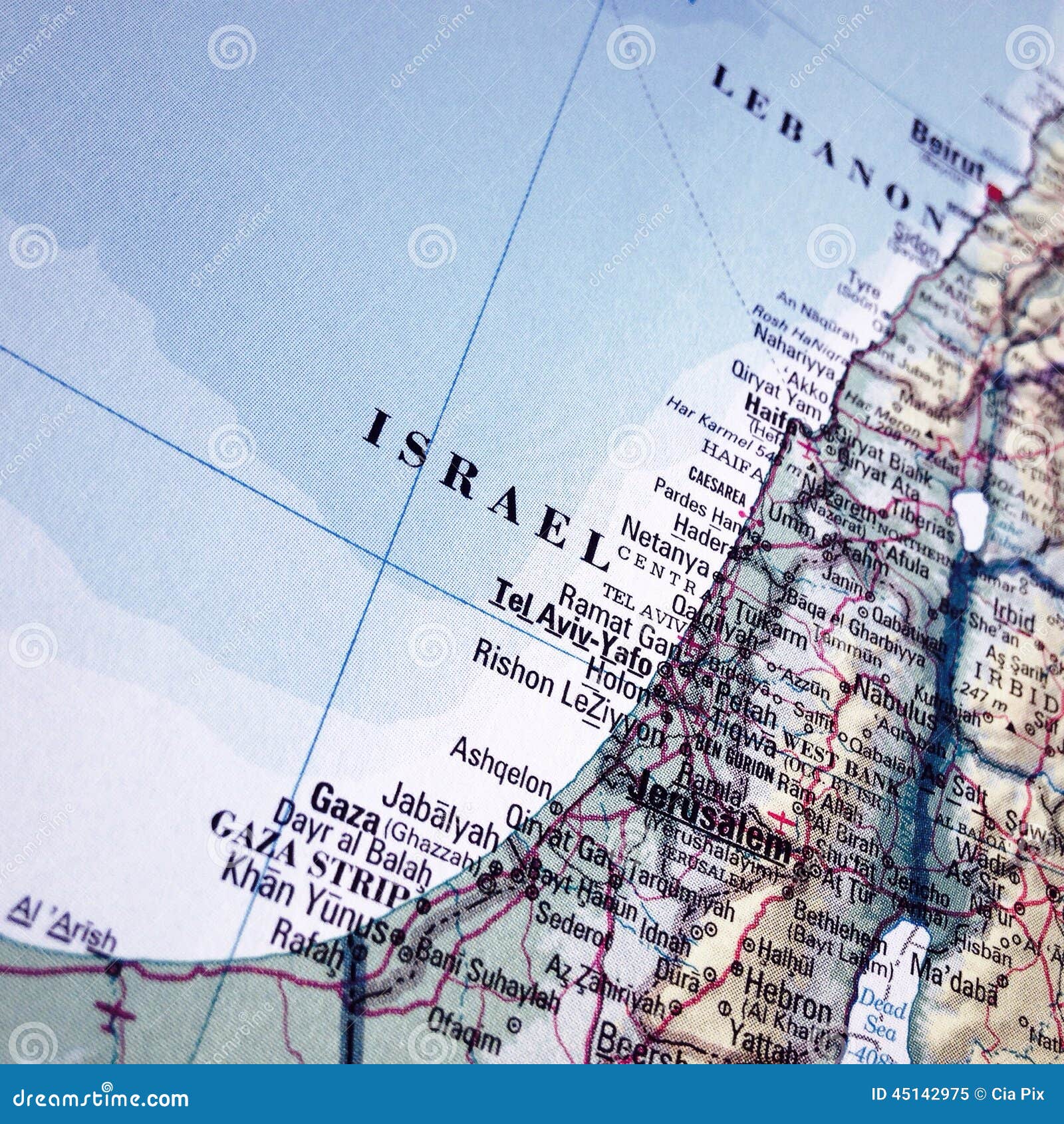 Mapa detallado de Israel imagen de archivo. Imagen de norte - 45142975