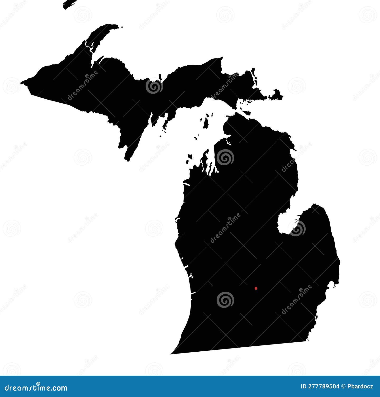 Mapa Detallado De Silueta De Michigan. Ilustración del Vector ...