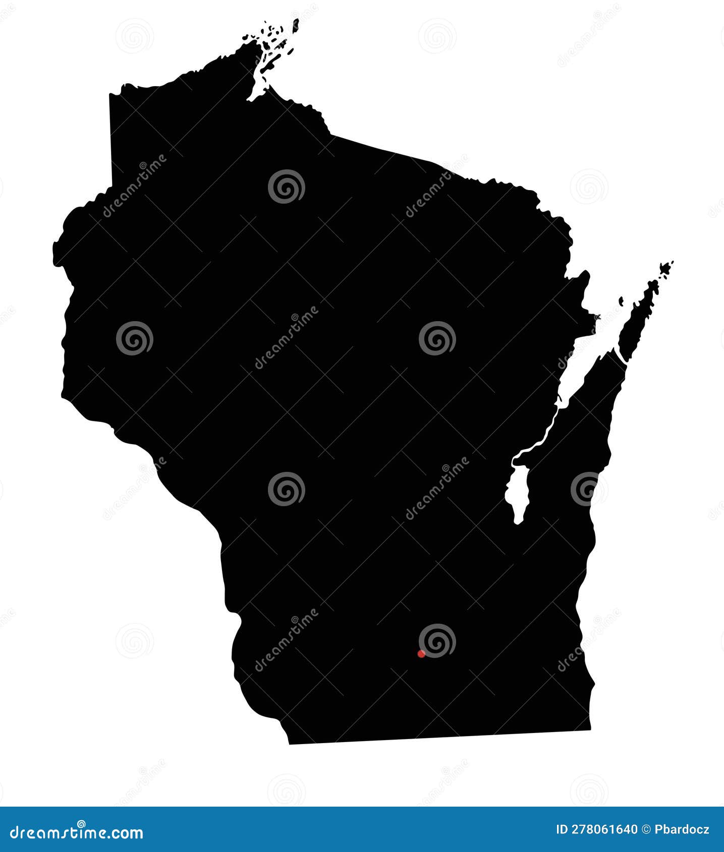 Mapa Detallado De Silueta De Wisconsin. Ilustración del Vector ...