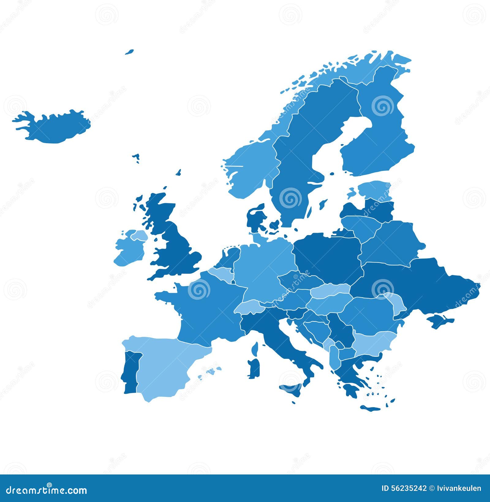 Mapa Detallado Europa Del Vector Ilustración del Vector - Ilustración ...
