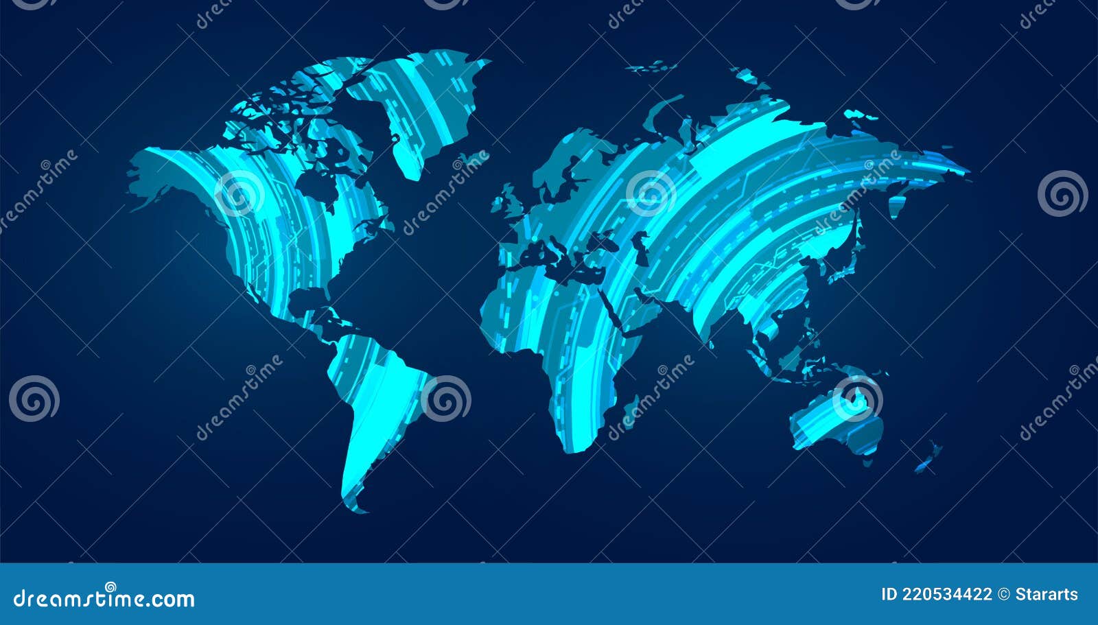 Mapa Digital Mundial Com Diagrama De Tecnologia Ilustração do Vetor ...