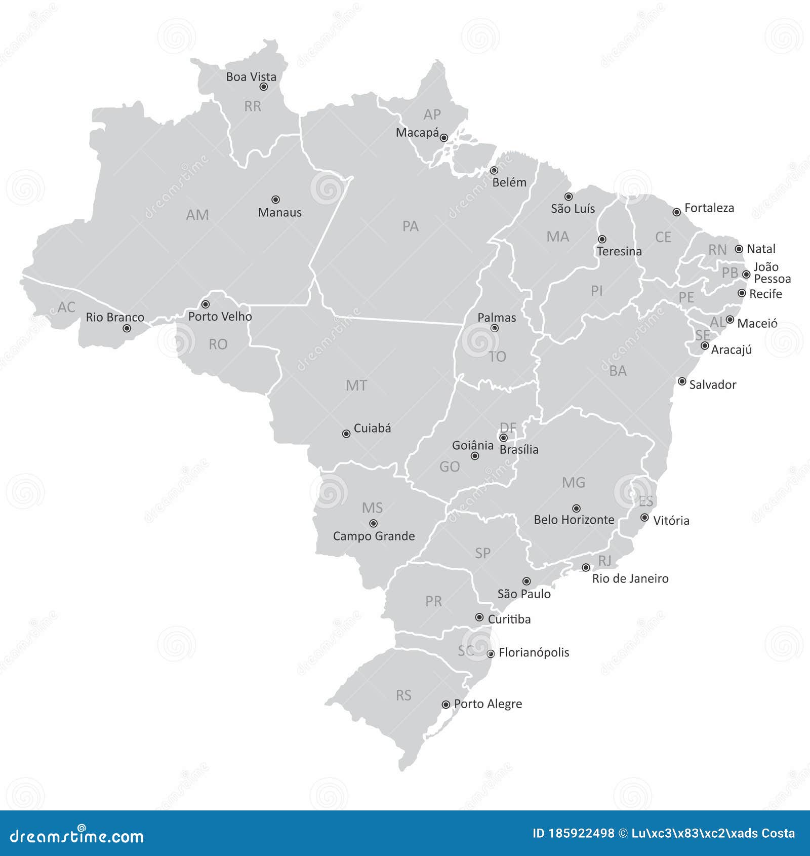 Mapa do brasil ilustração stock. Ilustração de geografia - 185922498