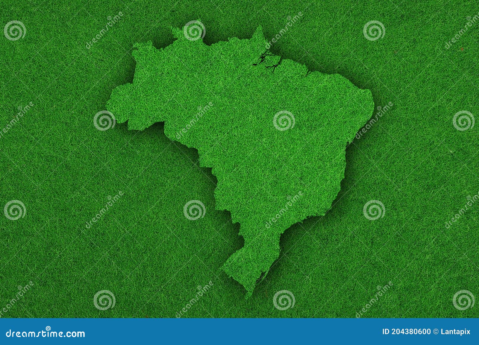 Mapa Do Brasil Sobre Feltro Verde Ilustração Stock - Ilustração de ...