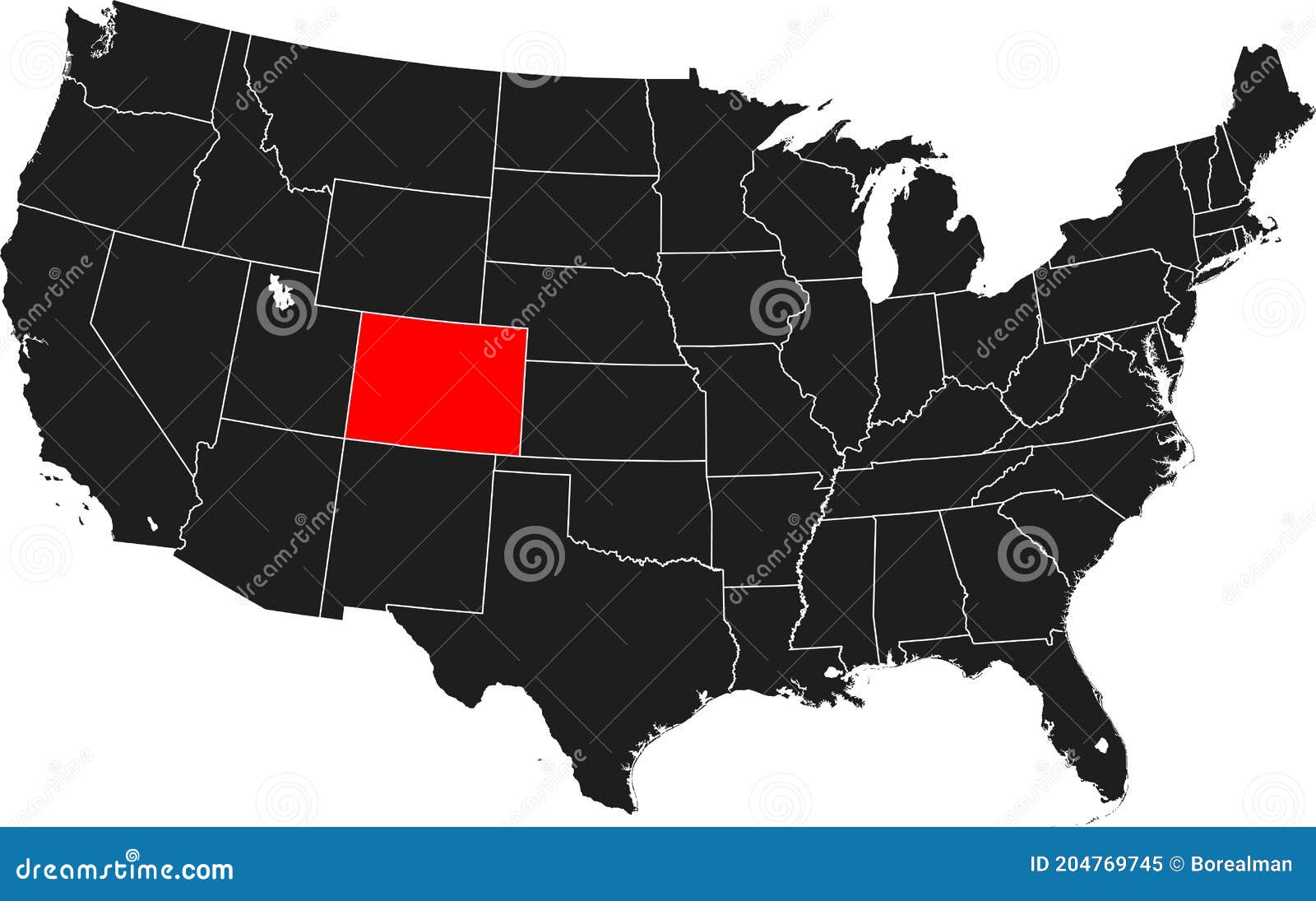 Mapa do colorado ilustração do vetor. Ilustração de isolado - 204769745