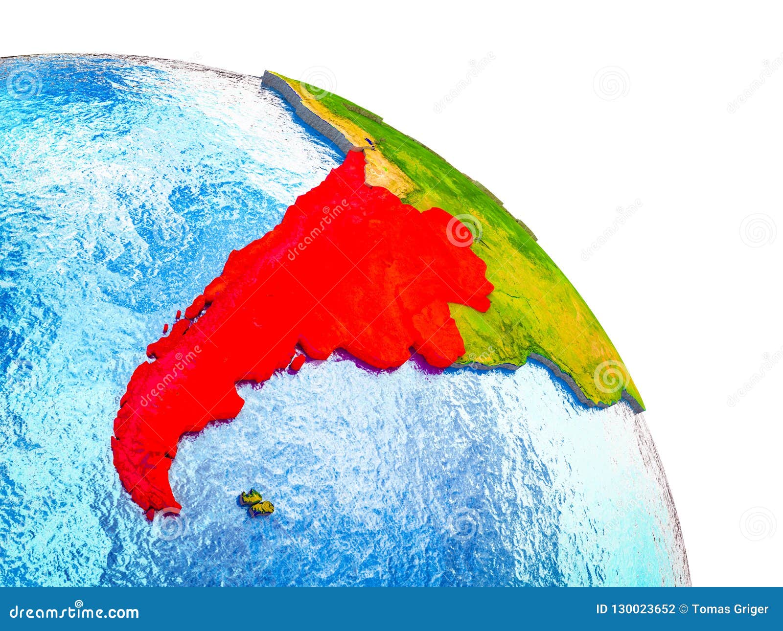 Mapa Do Cone Do Sul Na Terra 3D Ilustração Stock - Ilustração de modelo ...