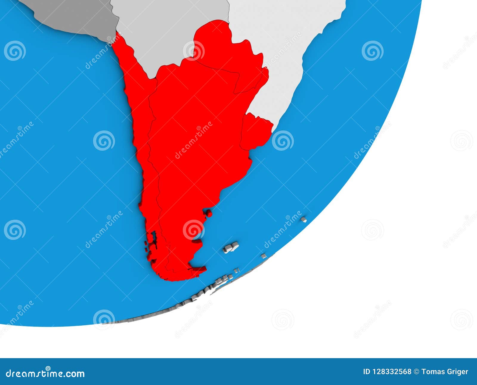 Mapa Do Cone Do Sul No Globo 3D Ilustração Stock - Ilustração de cone ...