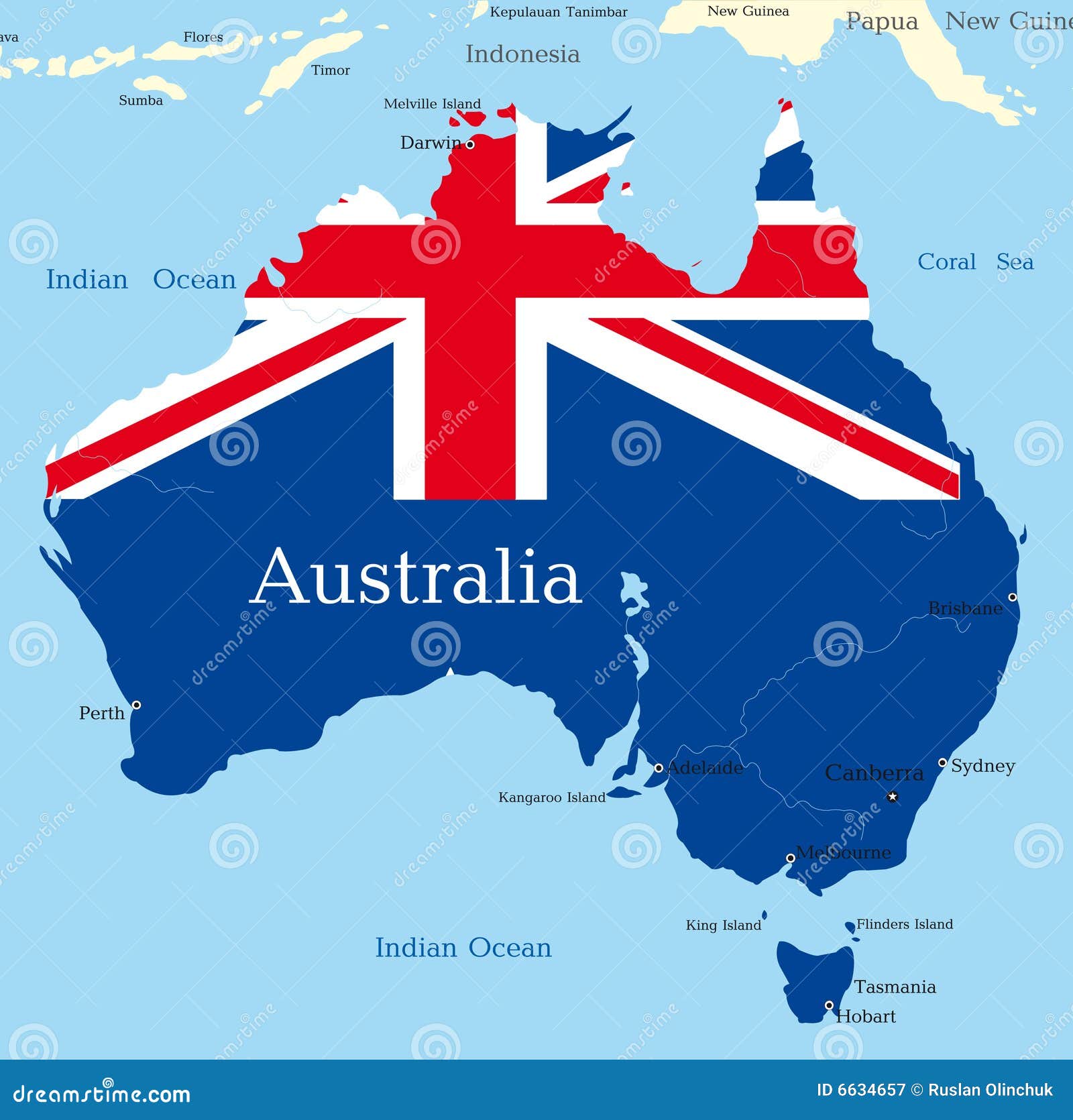Mapa Do Continente Australiano Fotografia de Stock Royalty Free ...