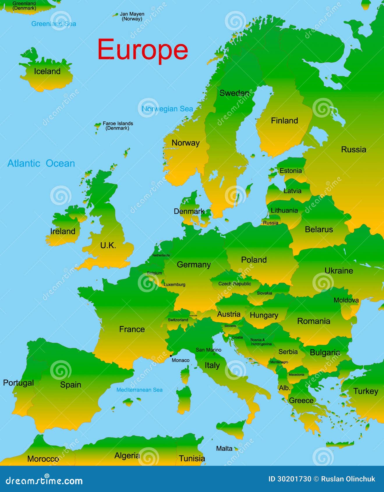 Mapa do continente europeu ilustração stock. Ilustração de europa ...