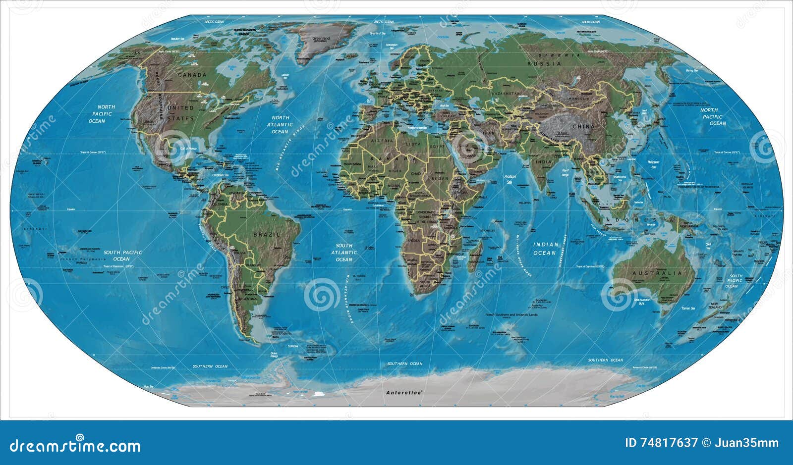 Mapa do detalhe do mundo ilustração stock. Ilustração de cidade - 74817637