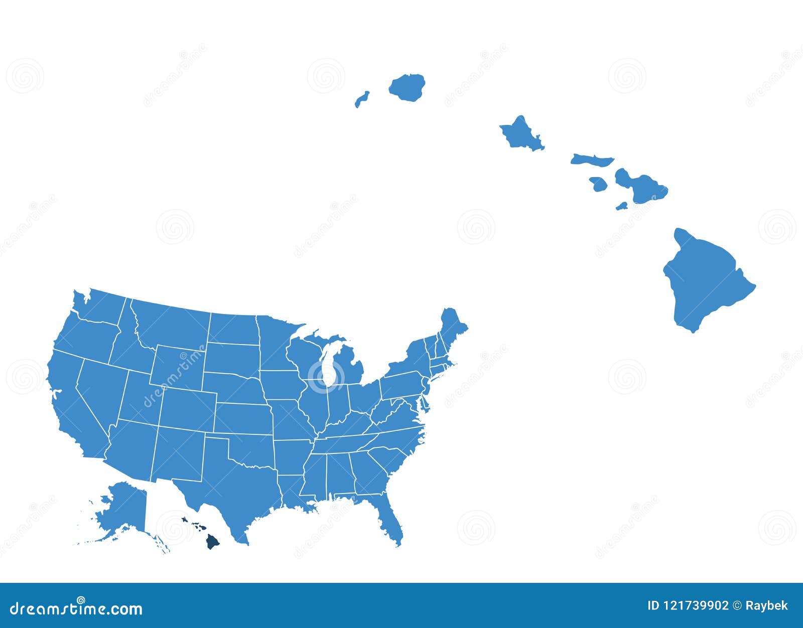 Mapa do estado de Havaí ilustração stock. Ilustração de imagem - 121739902