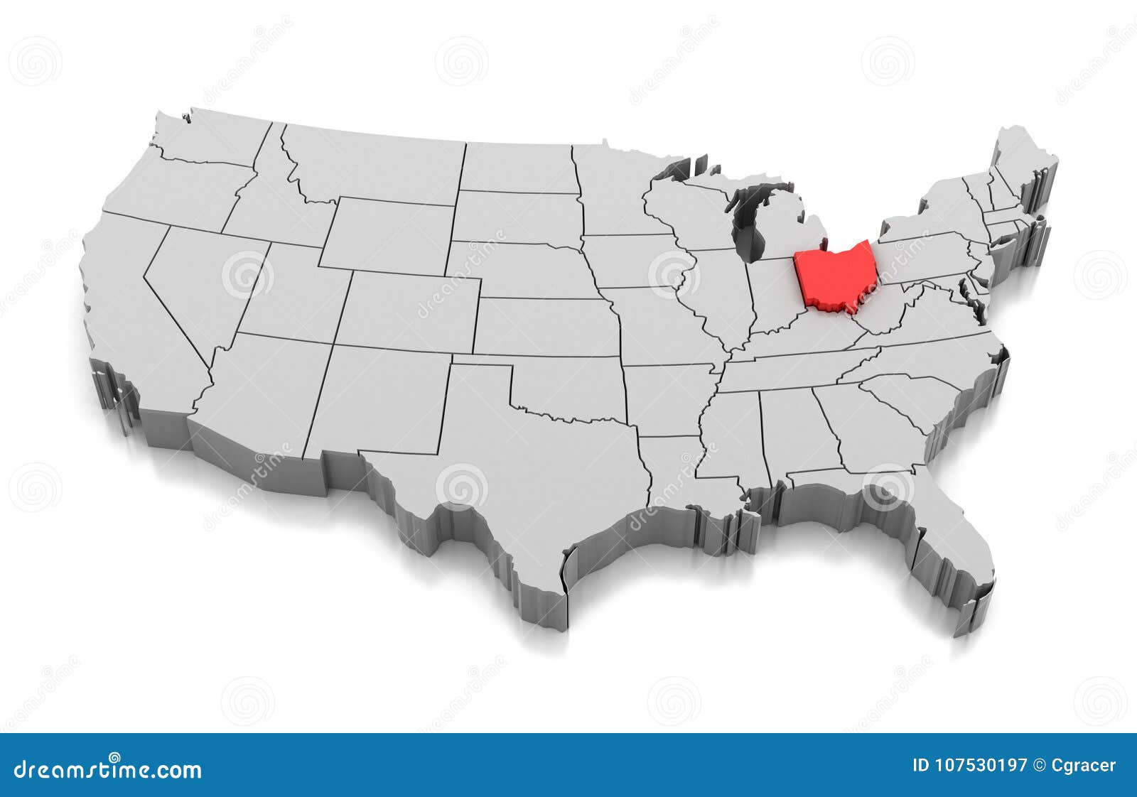 Mapa Do Estado De Ohio, EUA Ilustração Stock - Ilustração de forma ...