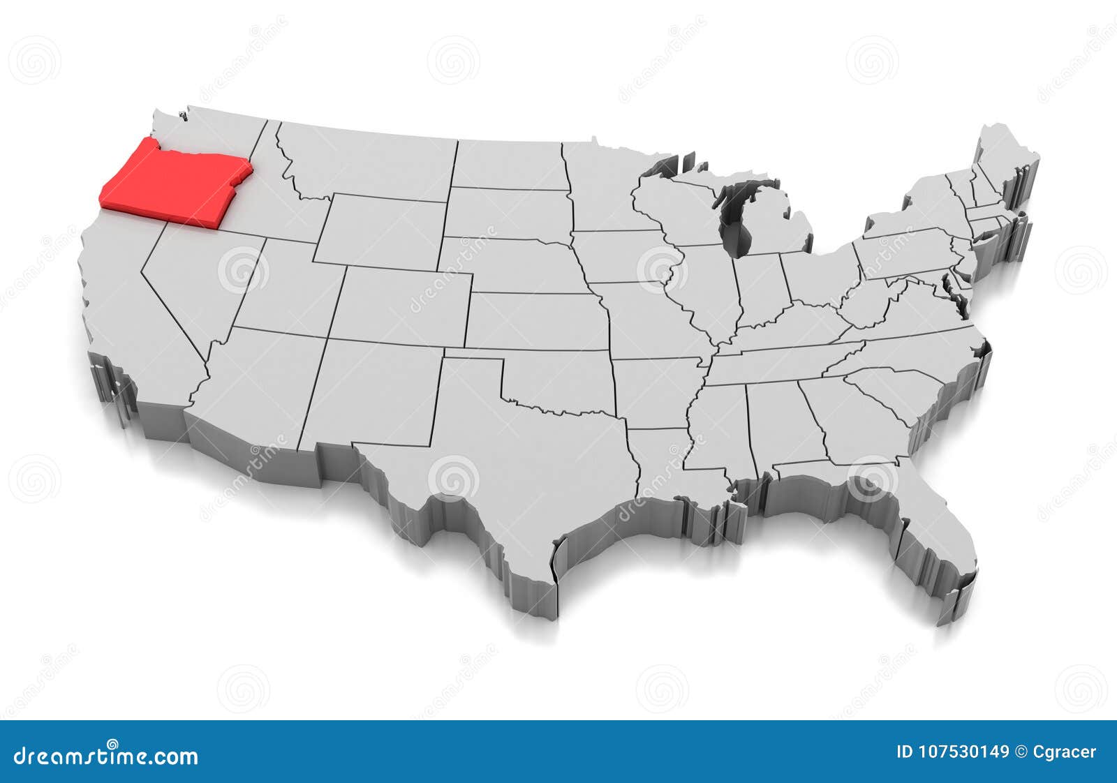 Mapa Do Estado De Oregon, EUA Ilustração Stock - Ilustração de ...